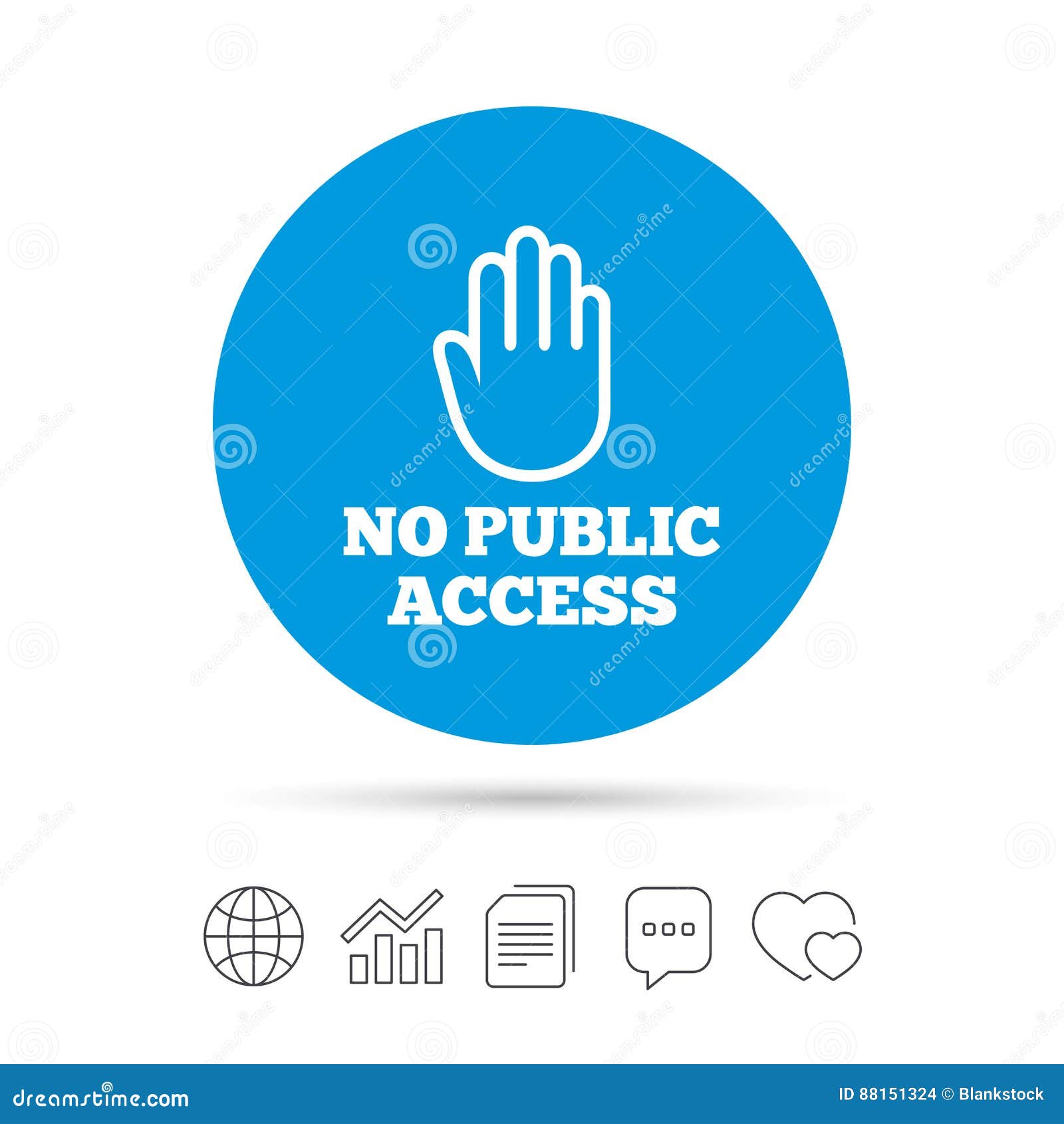 No Public Access Sign Icon. Caution Stop Symbol. Stock Vector ...