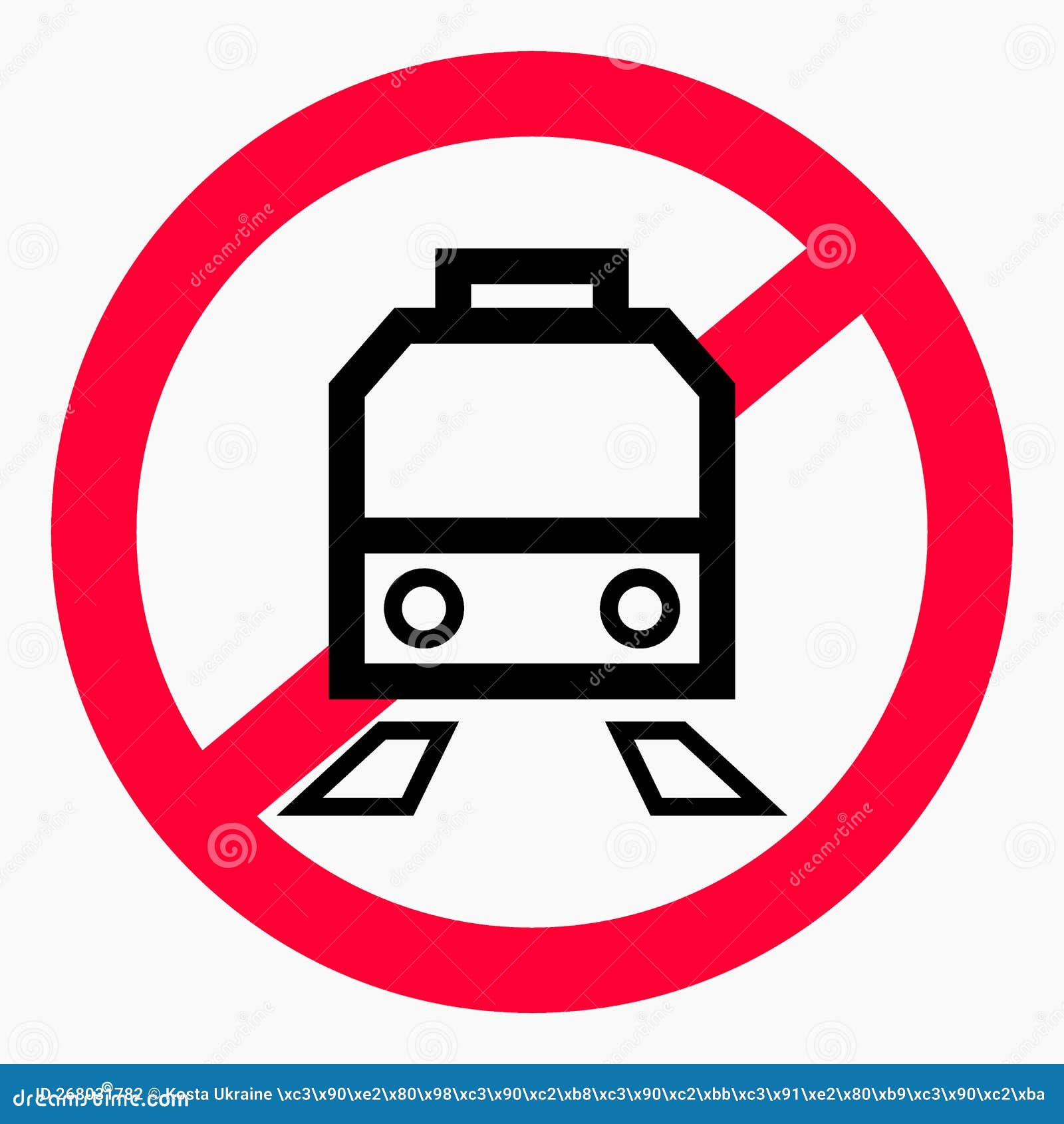 Tramway Not Allowed Road Sign. Tram Way Circle Symbol Set. Electric ...