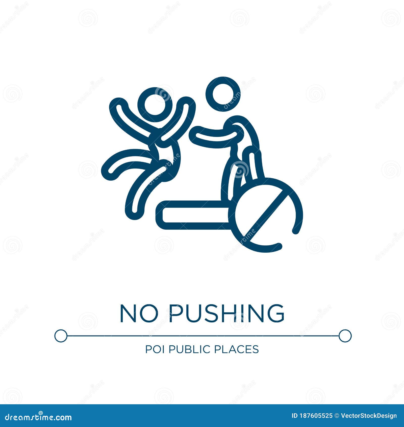Pushing Icon. Outline Sketch Drawing Vector Illustration ...
