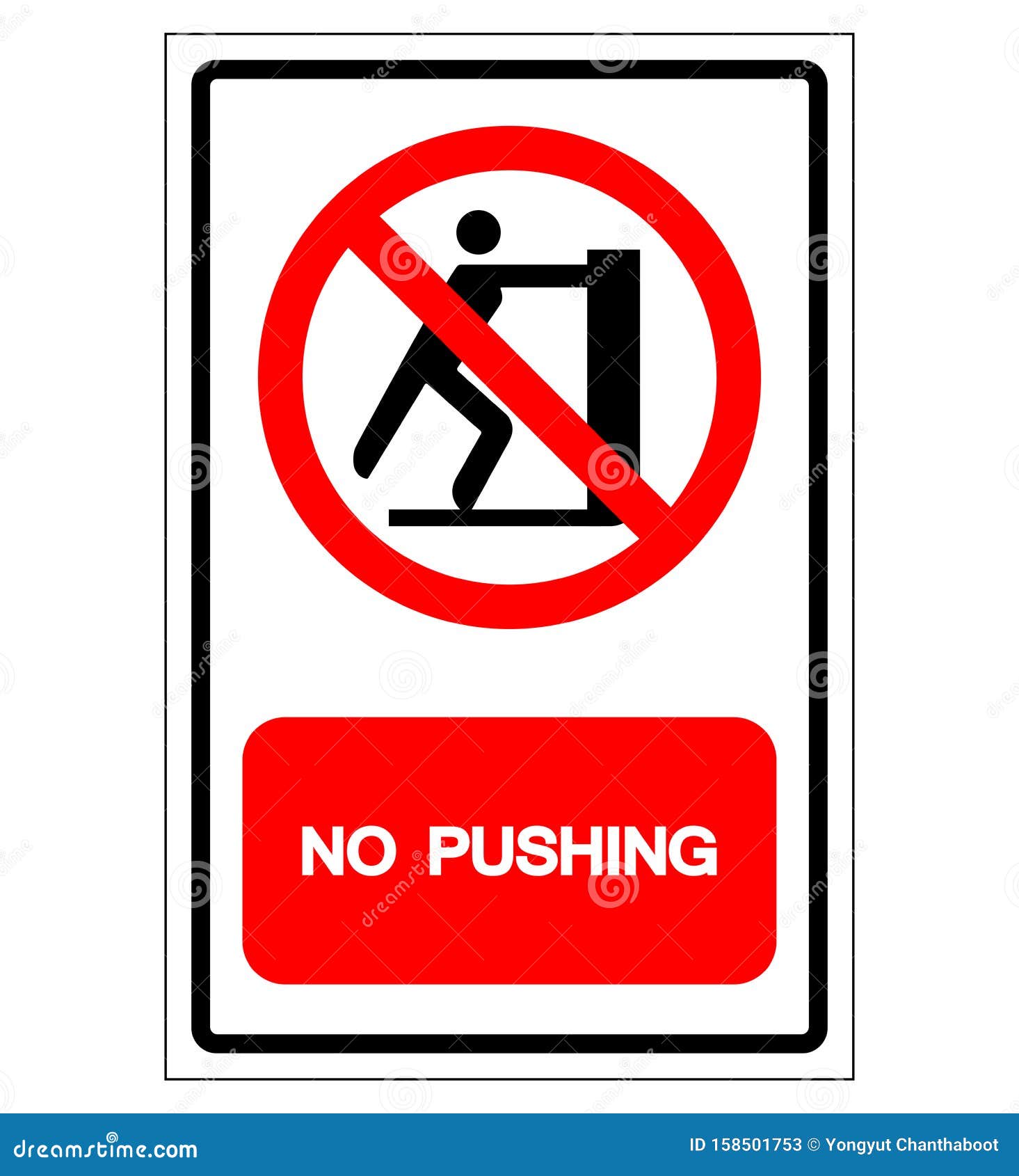 No Pushing Symbol Sign, Vector Illustration, Isolate On White ...
