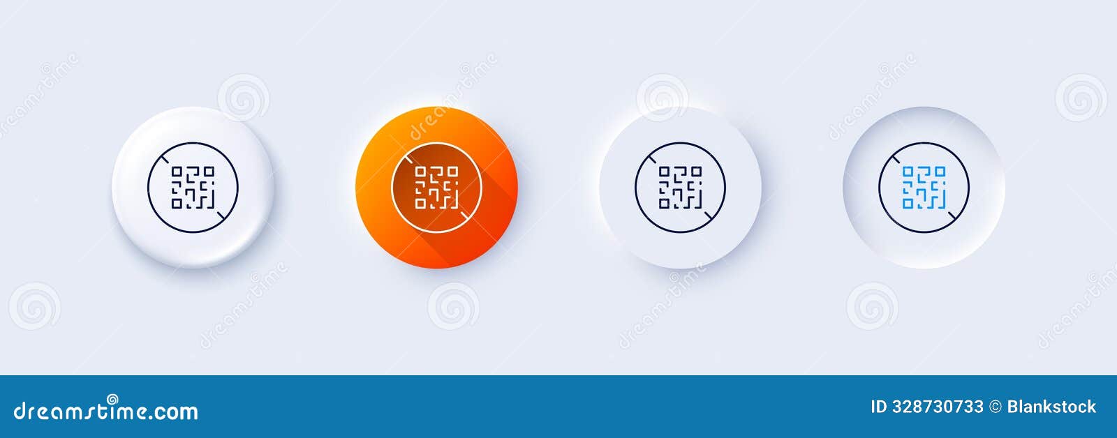 No QR Code Line Icon. Scan Barcode Sign. Line Icons. Vector Stock ...