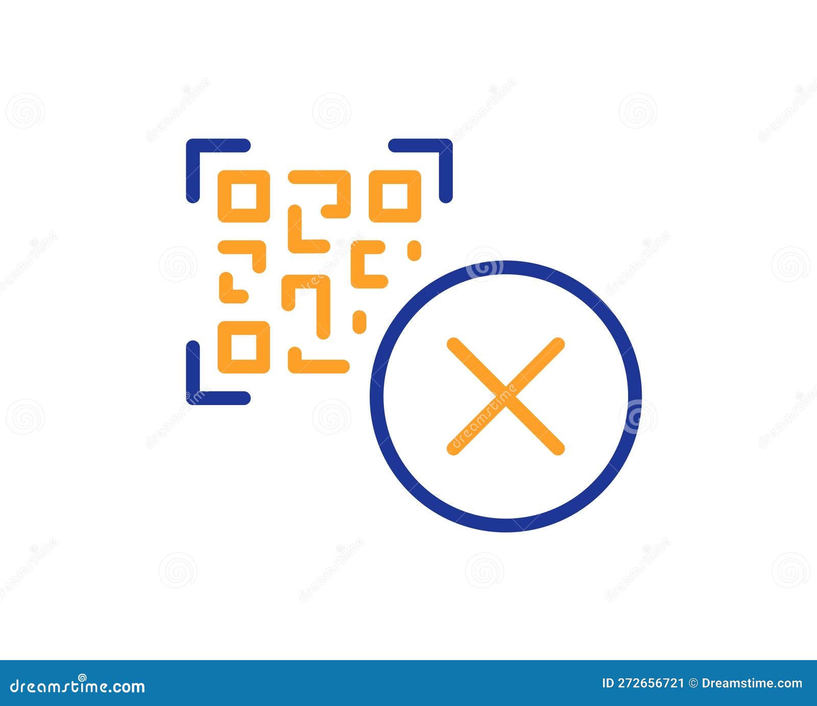 No QR Code Line Icon. Scan Barcode Sign. Vector Stock Vector ...