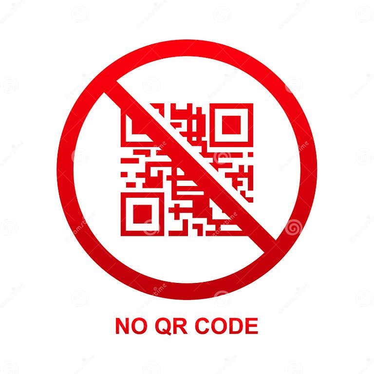 No QR Code Sign Isolated on White Background Stock Vector ...