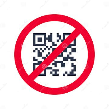 No QR Code Vector Sign. QR Code in Red Crossed Out Circle Icon Stock ...