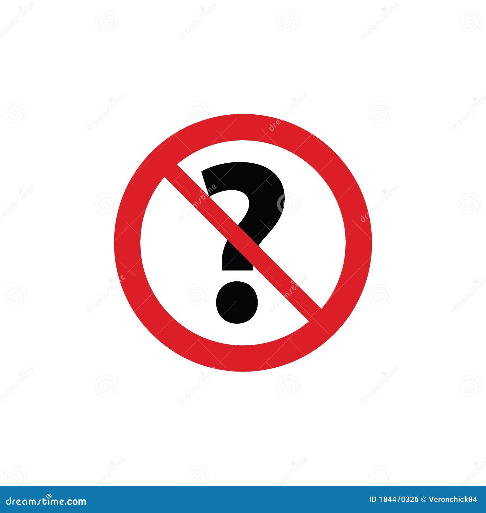 No Question Icon. the Red Circle Prohibiting Sing Stock Vector ...