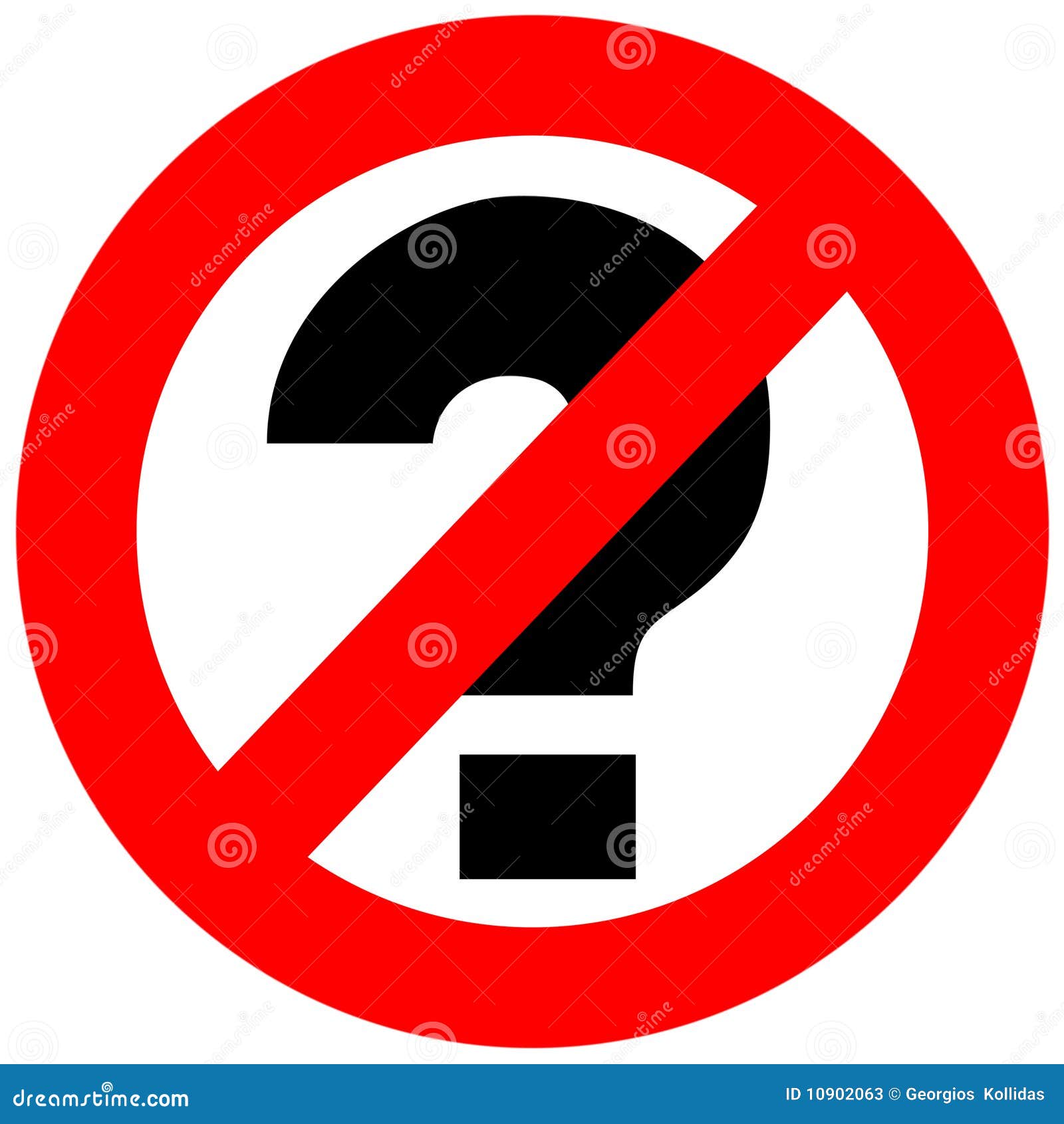 No Questions stock illustration. Illustration of sign - 10902063