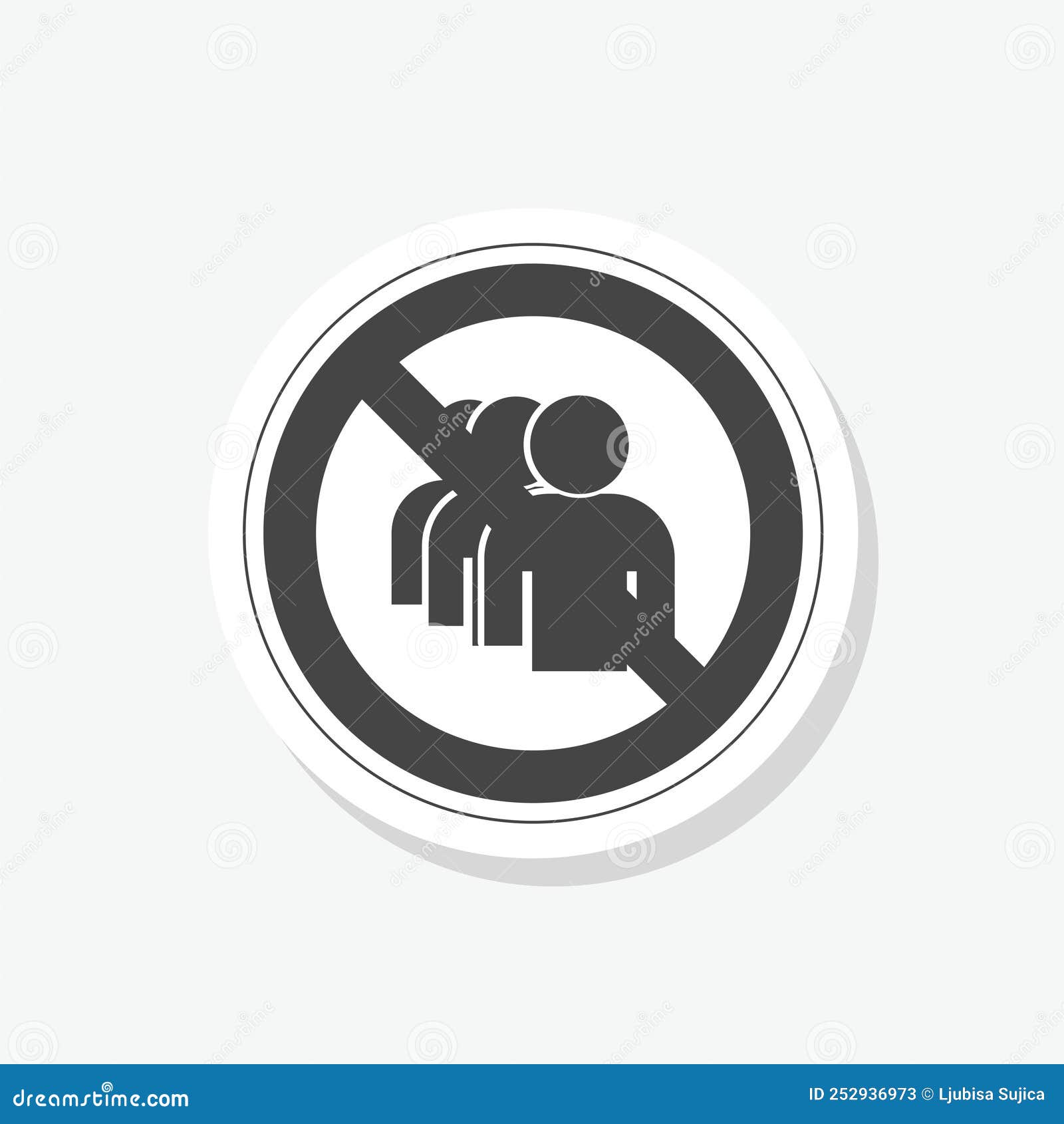 No Queue sign icon sticker stock vector. Illustration of busy - 252936973