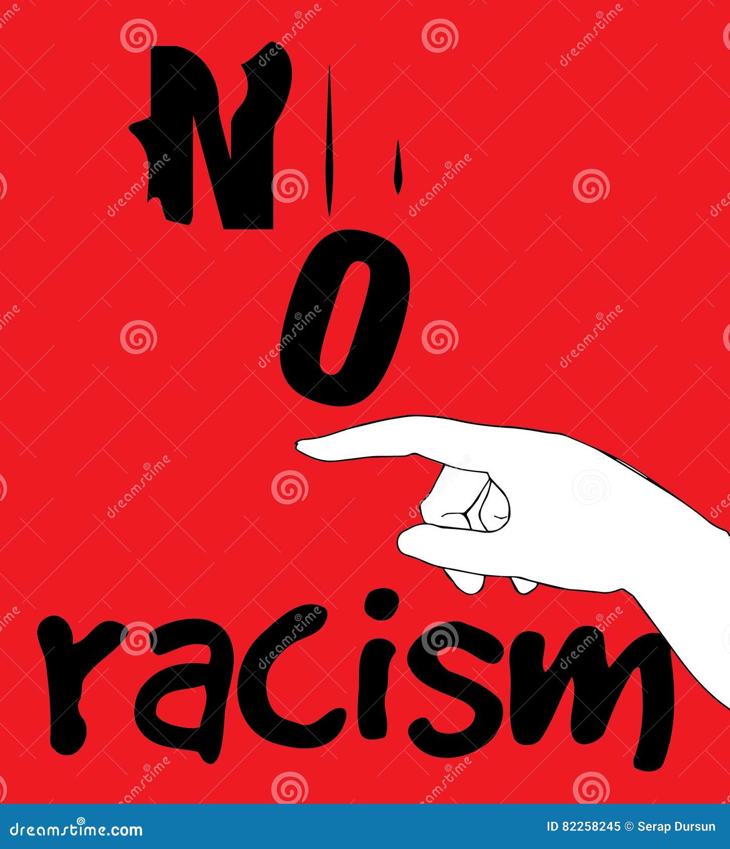 No Racism Concept Design stock vector. Illustration of grunge - 82258245