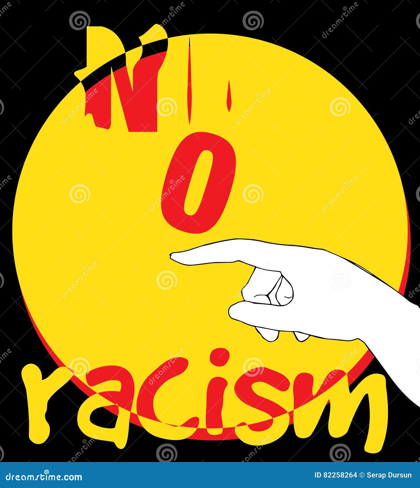 No Racism Concept Design stock illustration. Illustration of background ...
