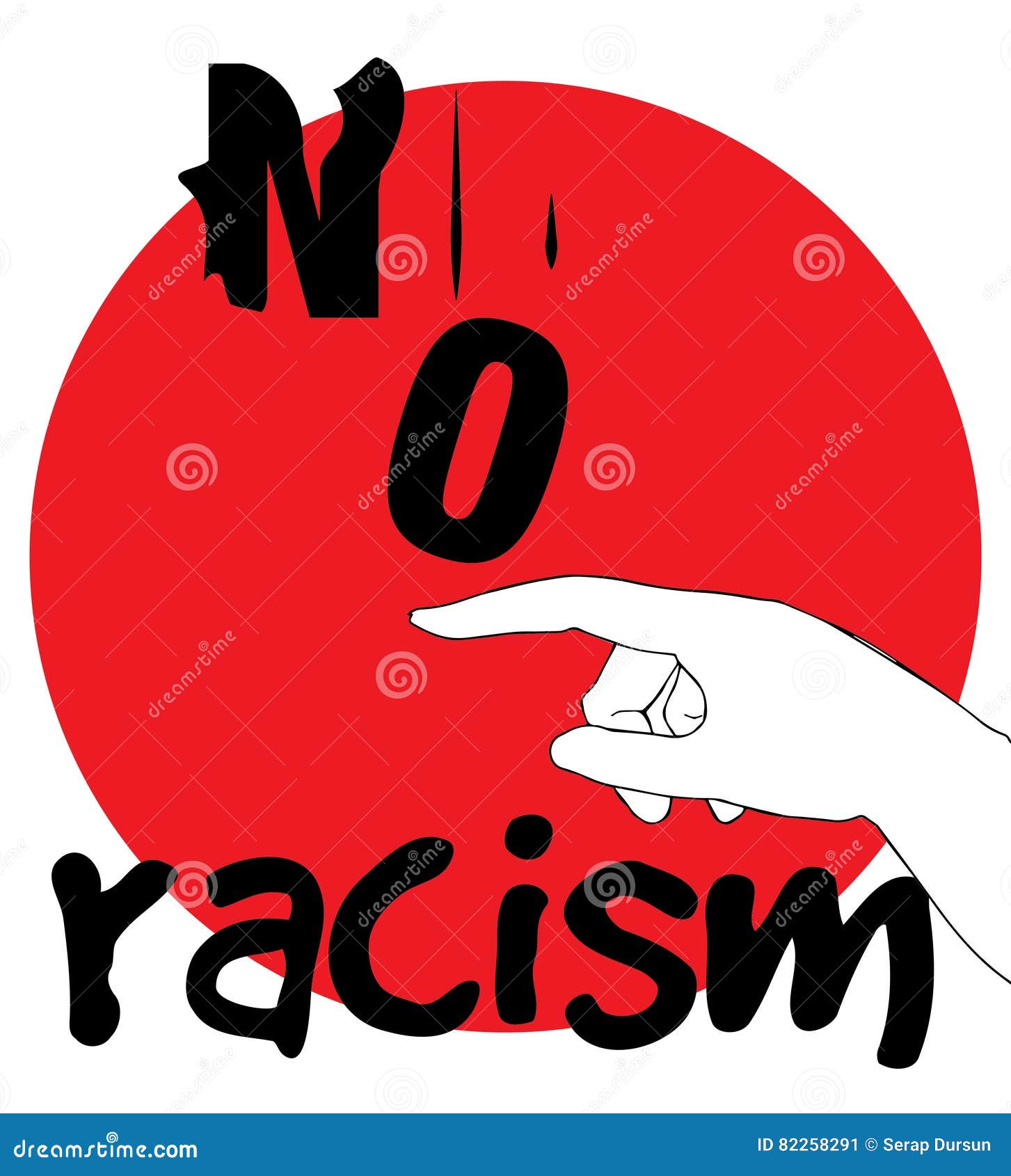 No Racism Concept Design stock vector. Illustration of forefinger ...
