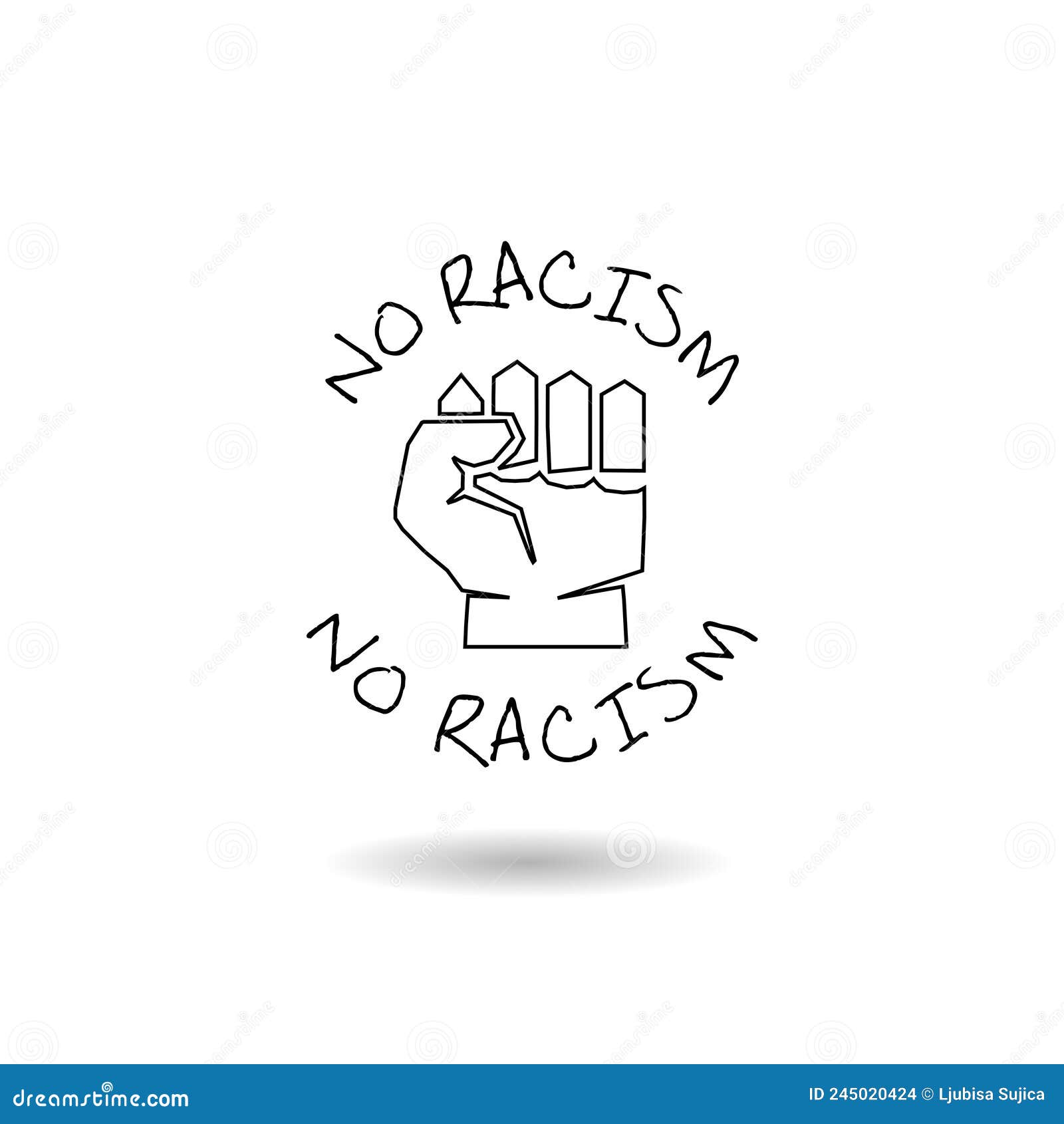 No racism icon with shadow stock vector. Illustration of sign - 245020424