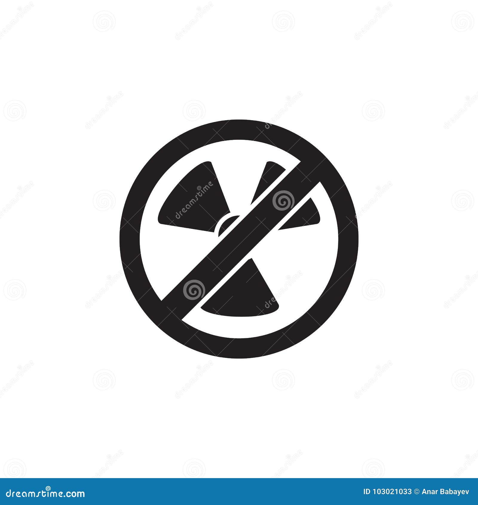 No Radiation icon stock vector. Illustration of outline - 103021033