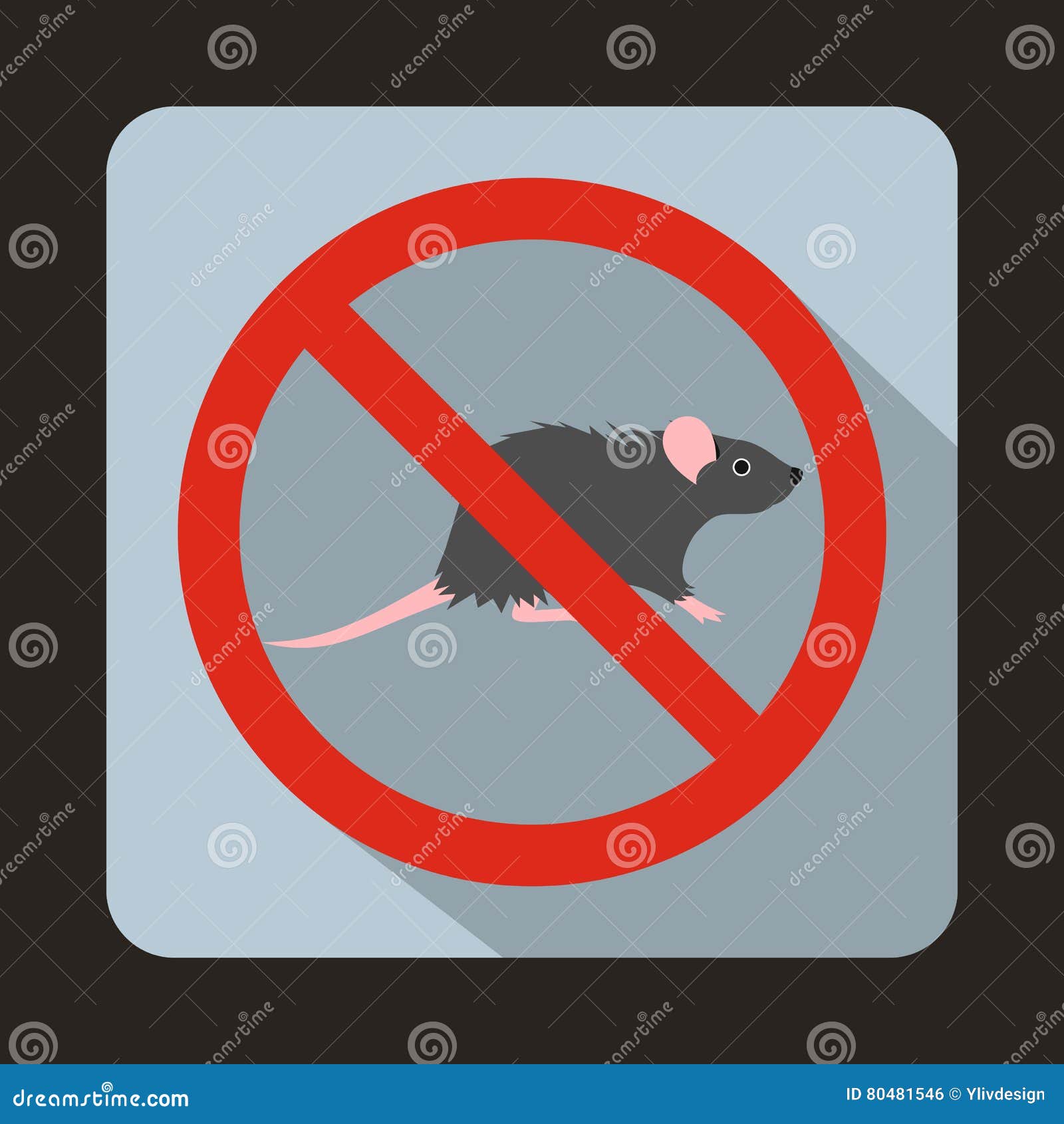 No Rats Sign. Vector Sticker Of Deratization - The Destruction Of ...