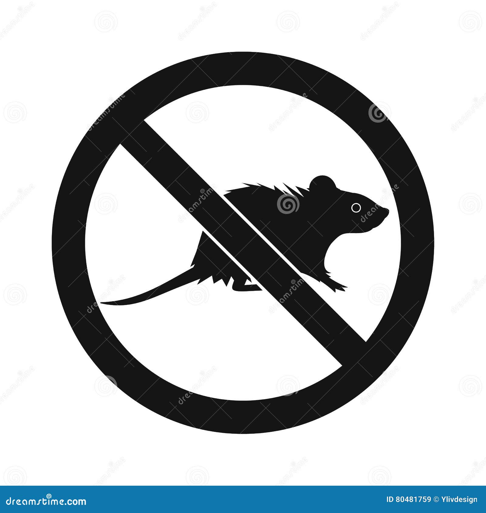 No Rats Sign Icon, Simple Style Stock Vector - Illustration of control ...
