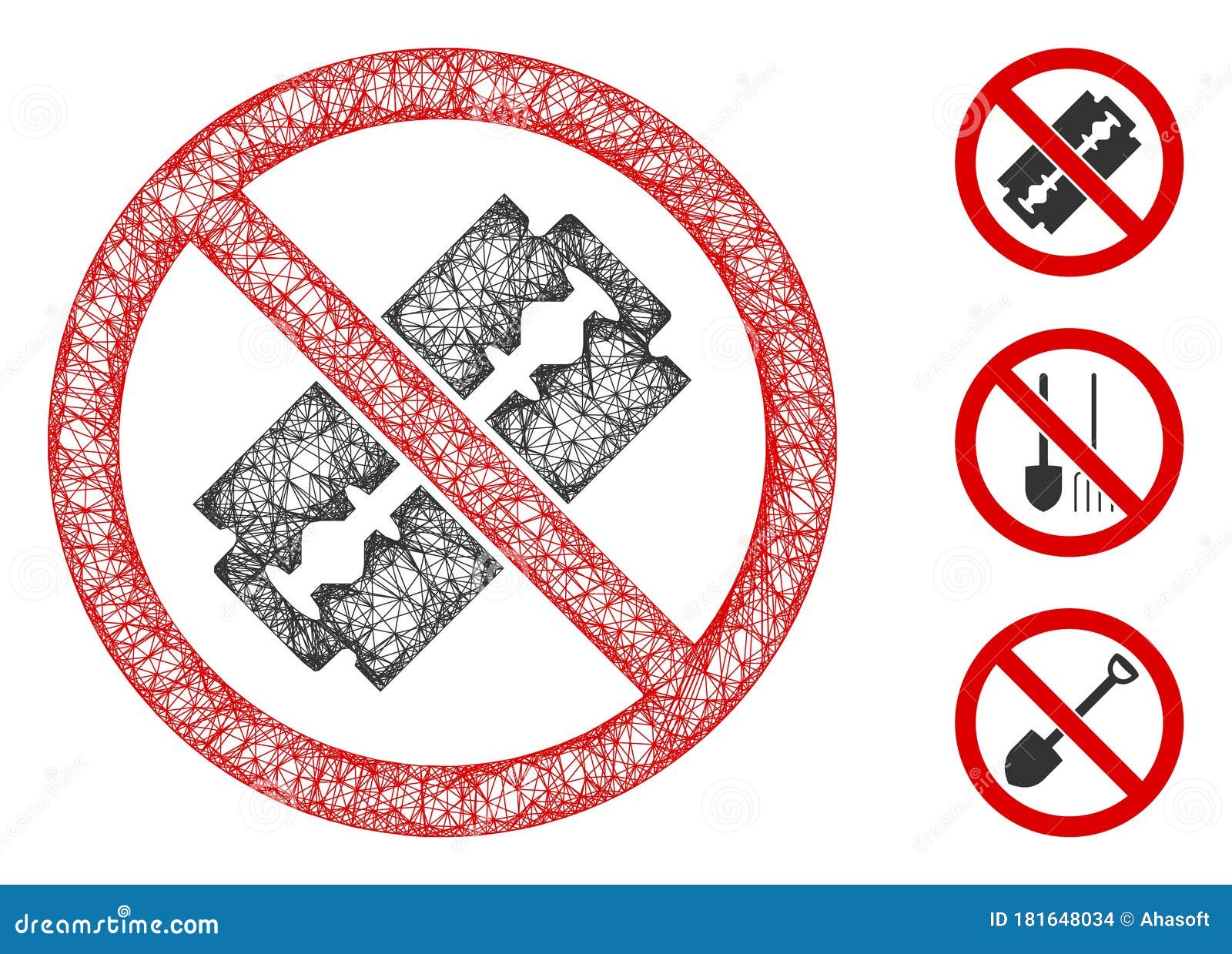 No Razor Blade Polygonal Web Vector Mesh Illustration Stock Photo ...