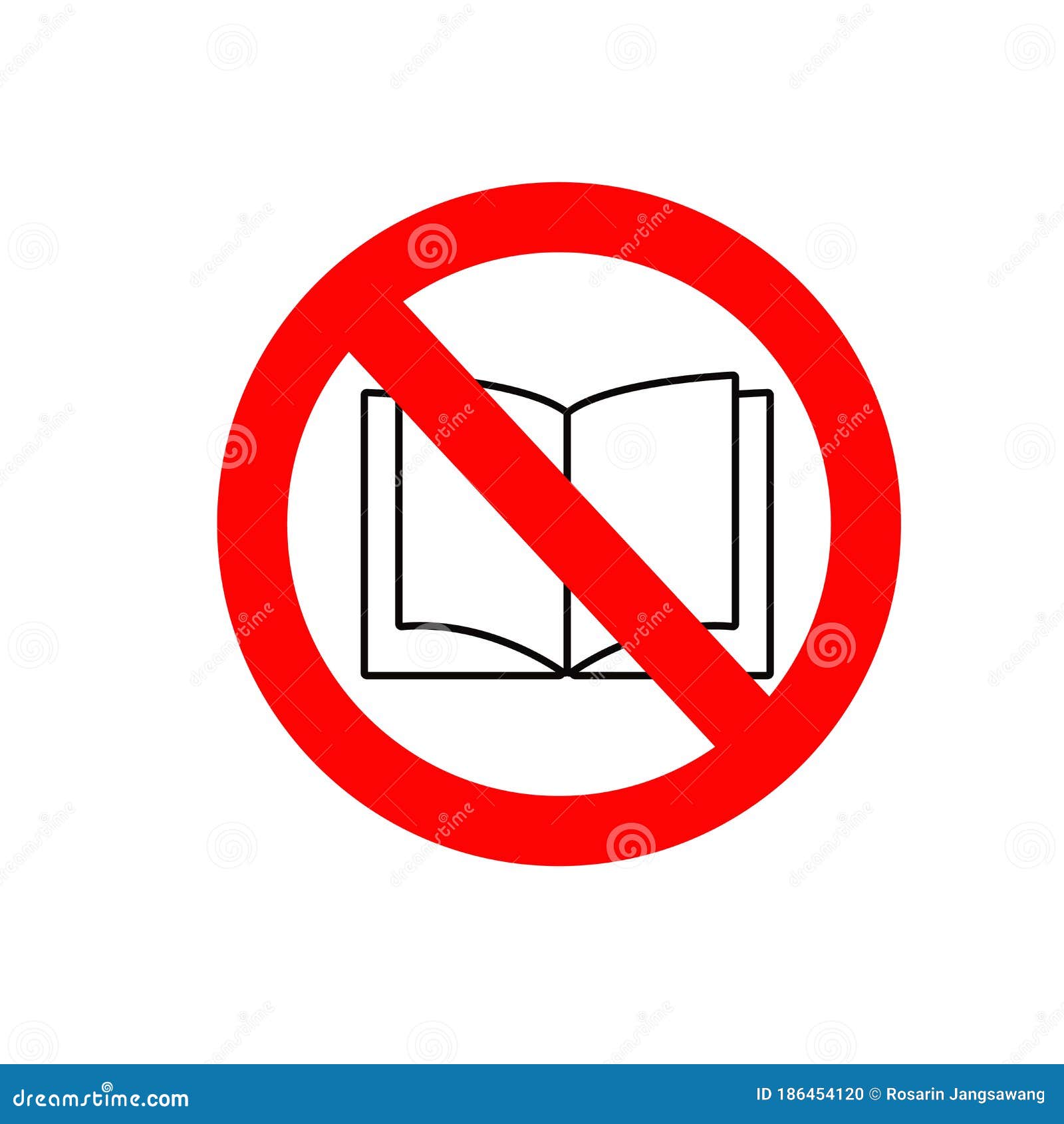No Read a Book Sign,Vector Illustration, Isolate on White Background ...