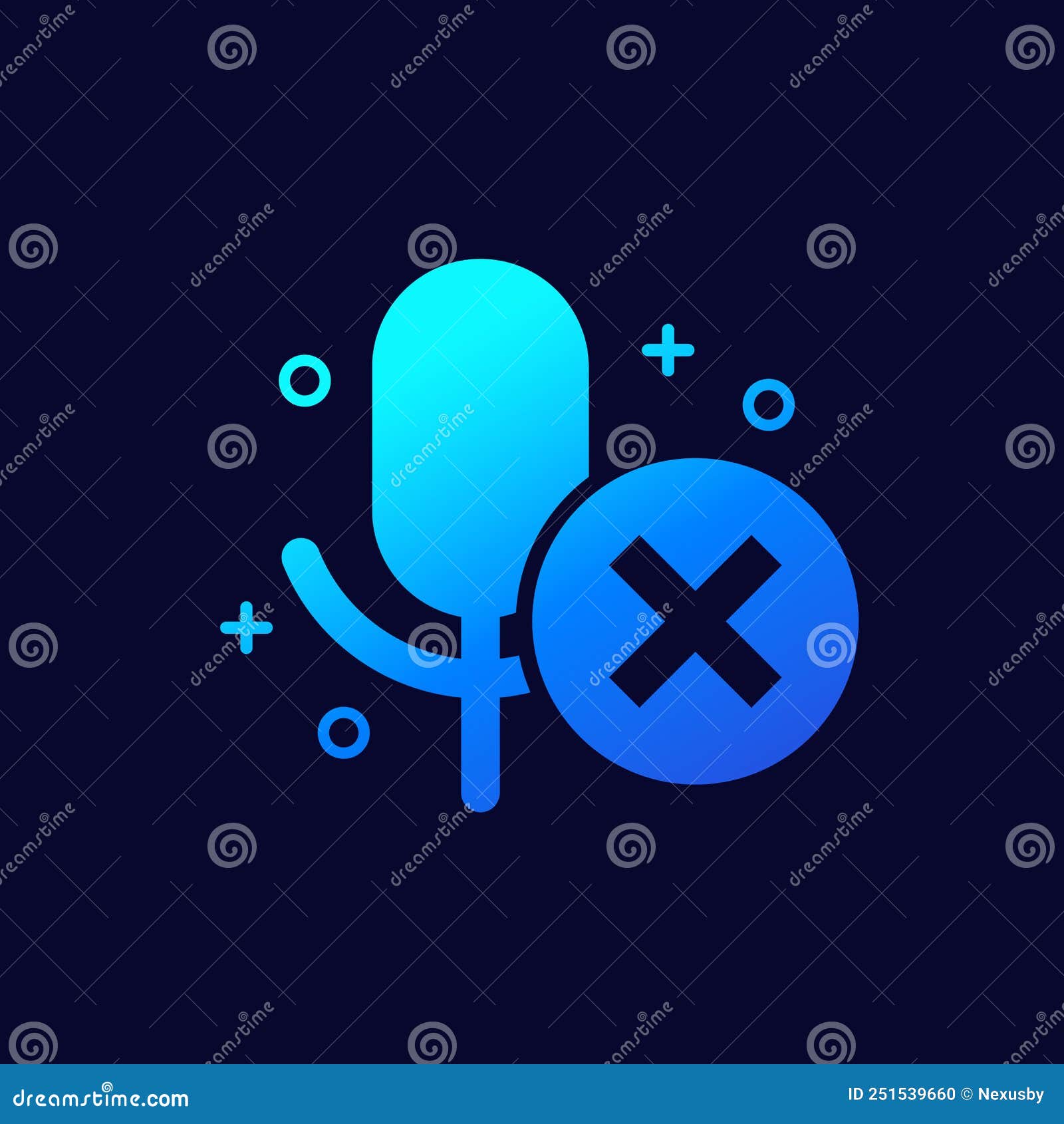 No Recording Icon with Microphone, Vector Stock Vector - Illustration ...