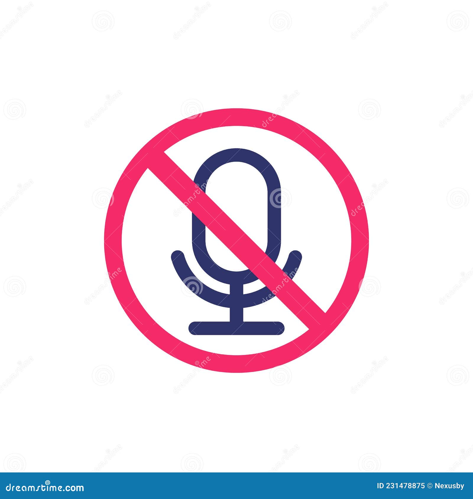 No Recording Sign with Microphone Stock Vector - Illustration of ...