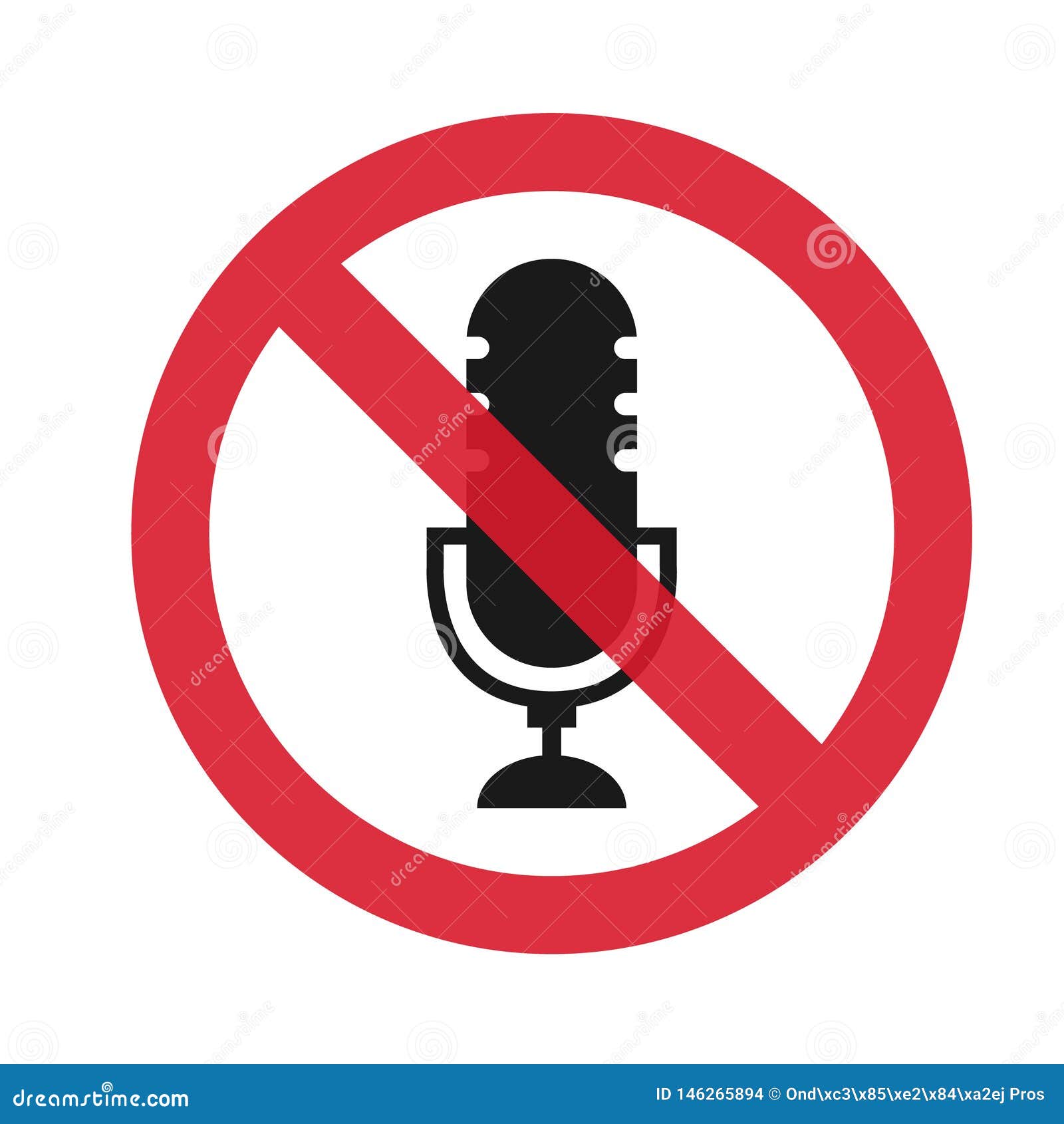 No Recording Sign. No Microphone Sign, Vector Icon Illustration Stock ...