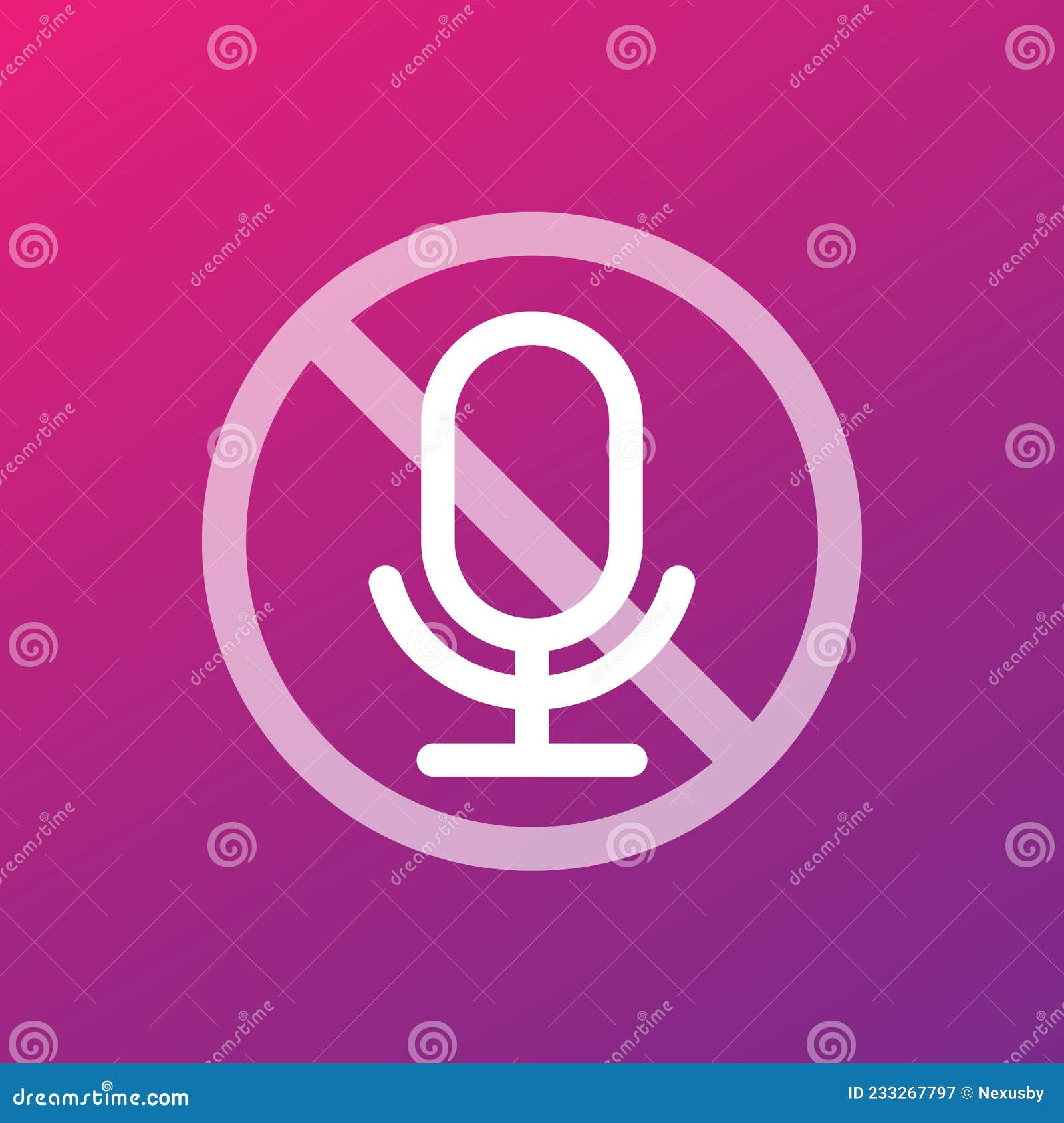 No Recording Vector Icon with a Microphone Stock Vector - Illustration ...