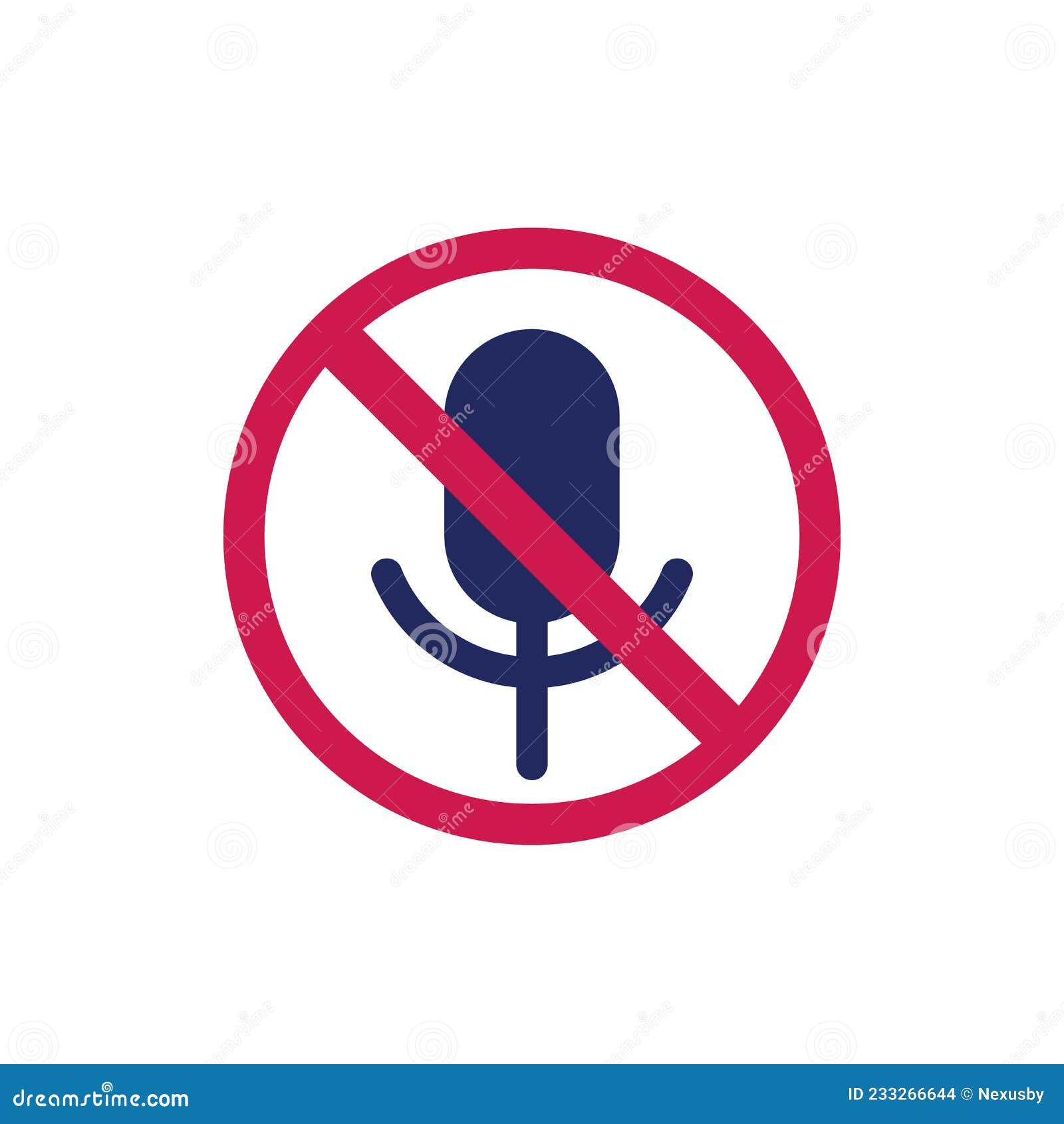 No Recording Vector Sign with a Microphone Stock Vector - Illustration ...