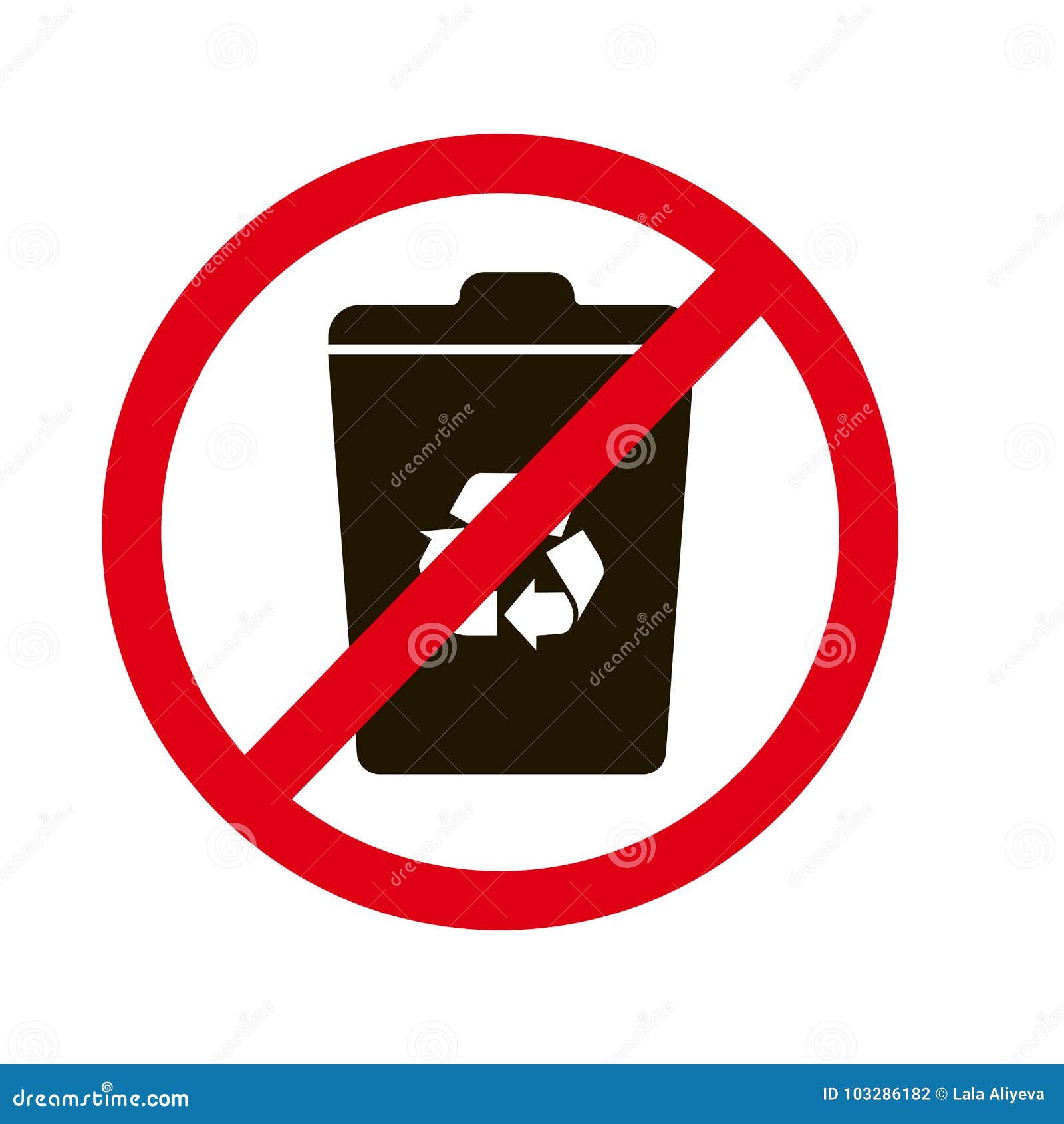 No Recycling Available Or Allowed Isolated On White Background Stock ...