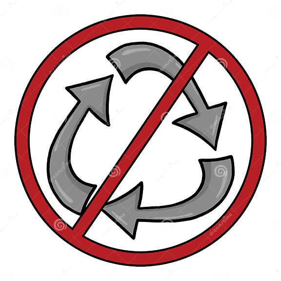 No recycling symbol stock illustration. Illustration of cartoon - 80996560