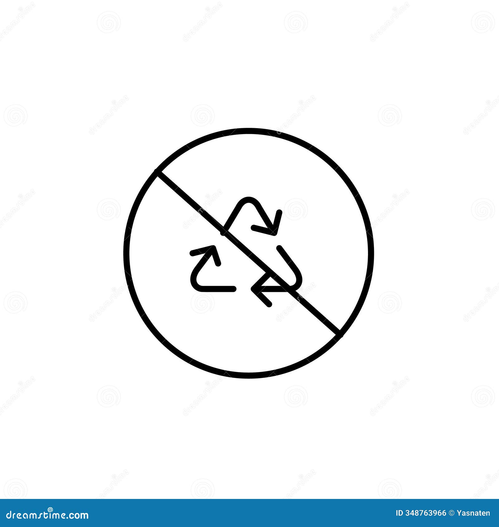 No Recycling Symbol. Waste Separation and Management. Pixel Perfect ...