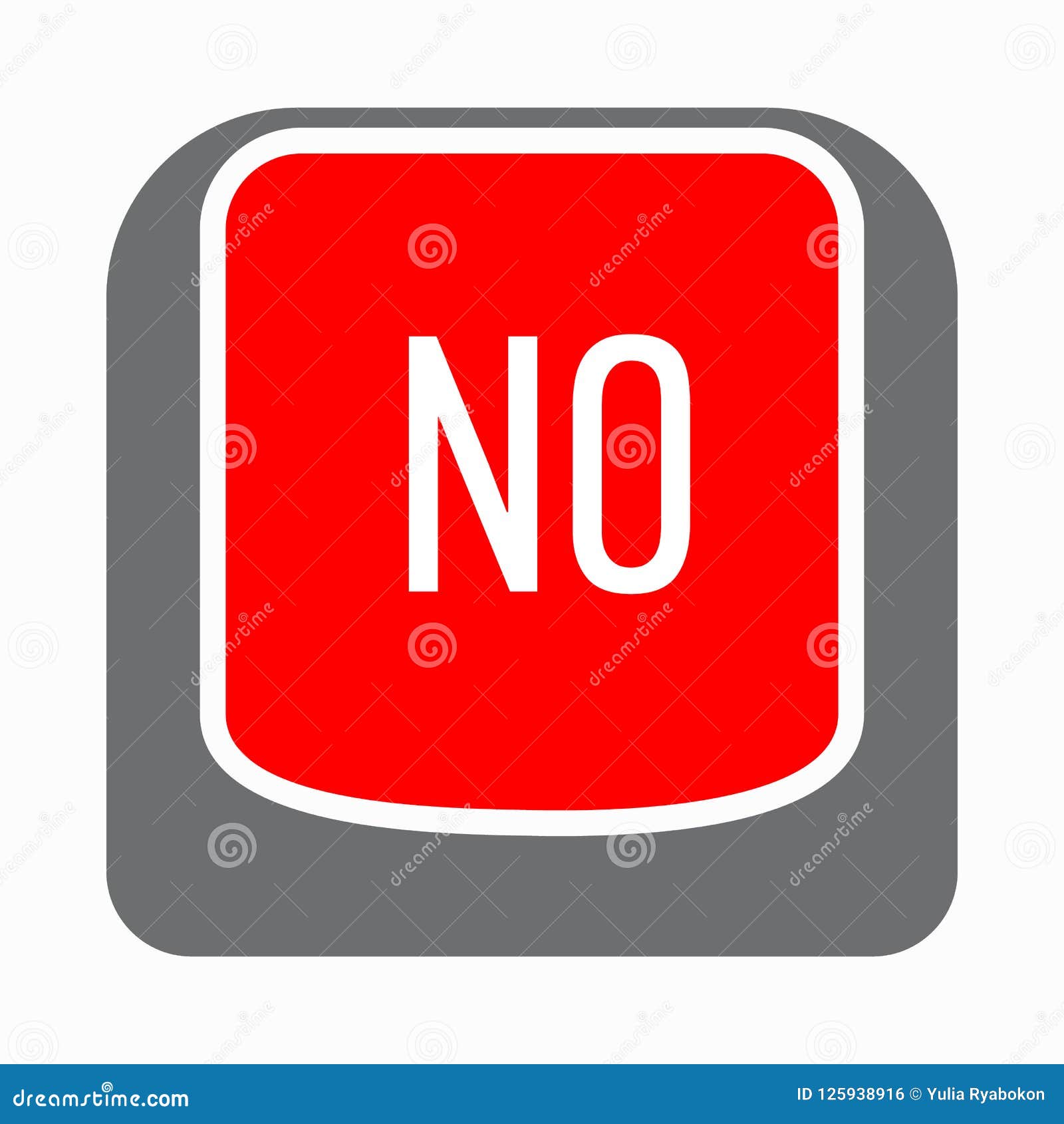 No Red Button Icon, Simple Style Stock Illustration - Illustration of ...