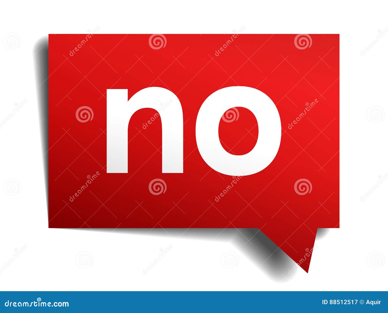 No Red 3d Realistic Paper Speech Bubble Stock Vector - Illustration of ...