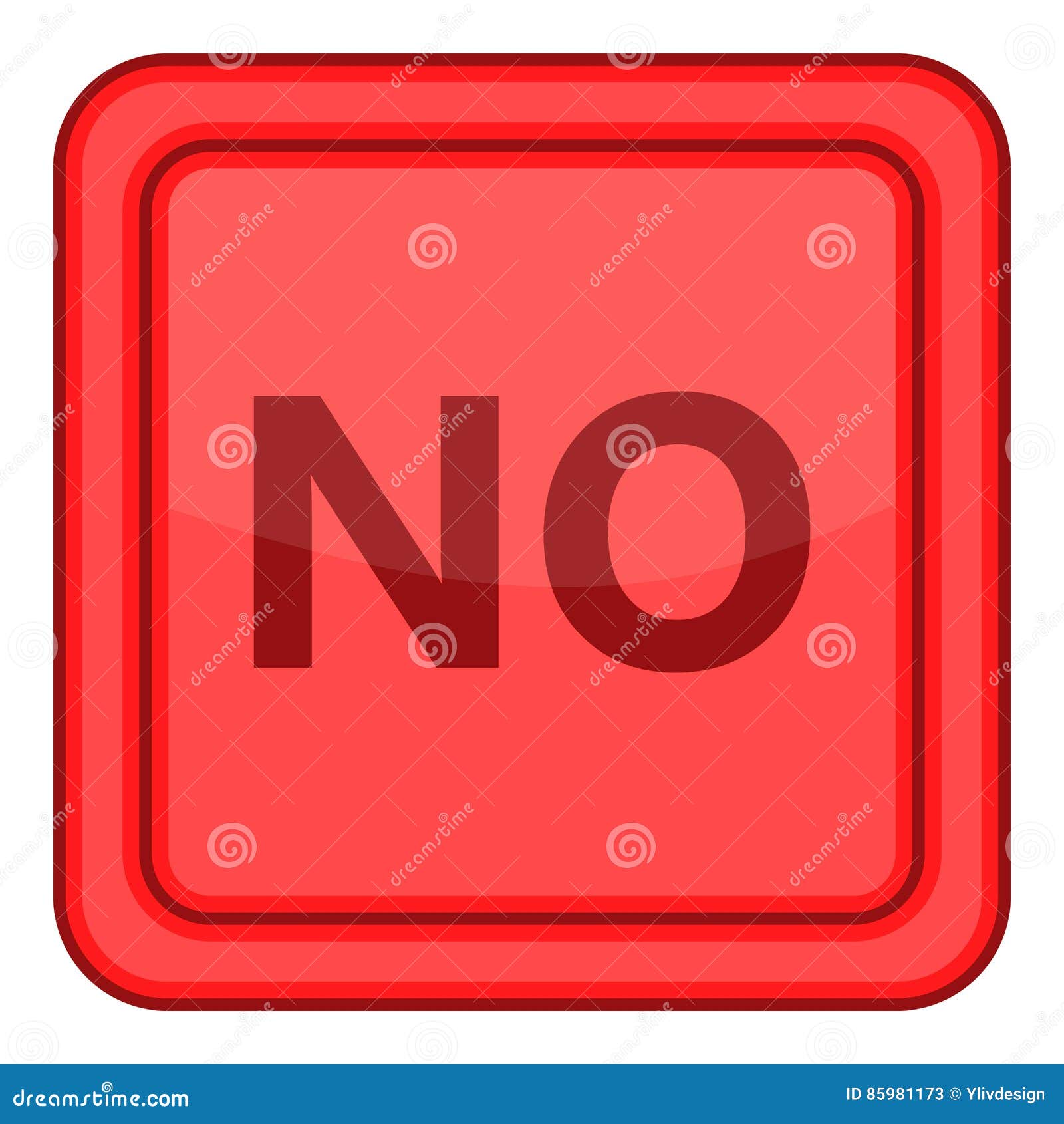 No Red Square Label Icon, Cartoon Style Stock Vector - Illustration of ...
