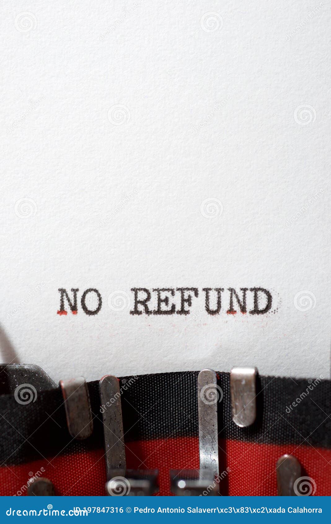 No refund phrase stock photo. Image of page, fashioned - 197847316