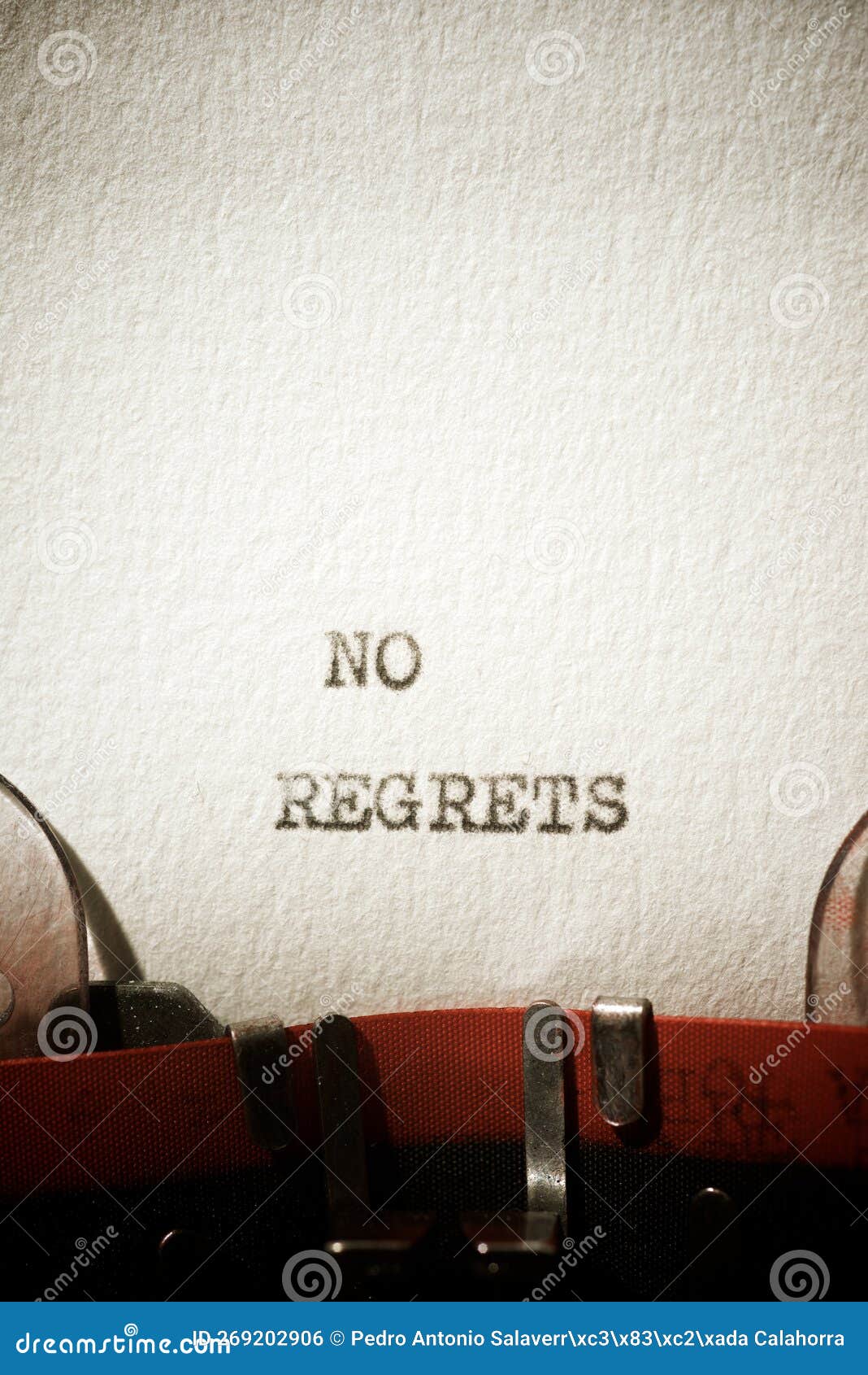 No regrets text stock photo. Image of sentence, regrets - 269202906
