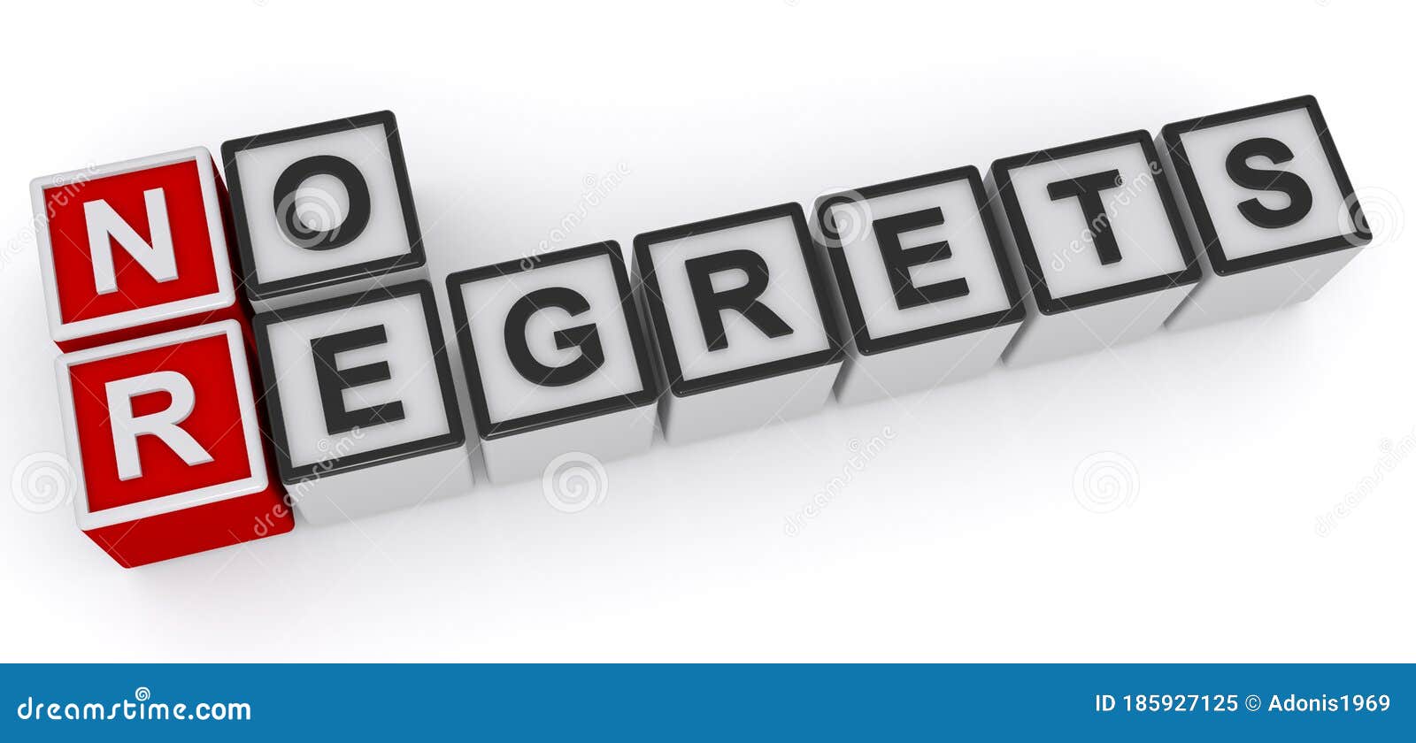 No regrets word blocks stock illustration. Illustration of good - 185927125