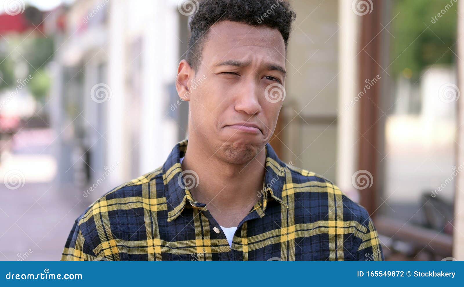 The No, Rejecting Young African Man Shaking Head Stock Photo - Image of ...