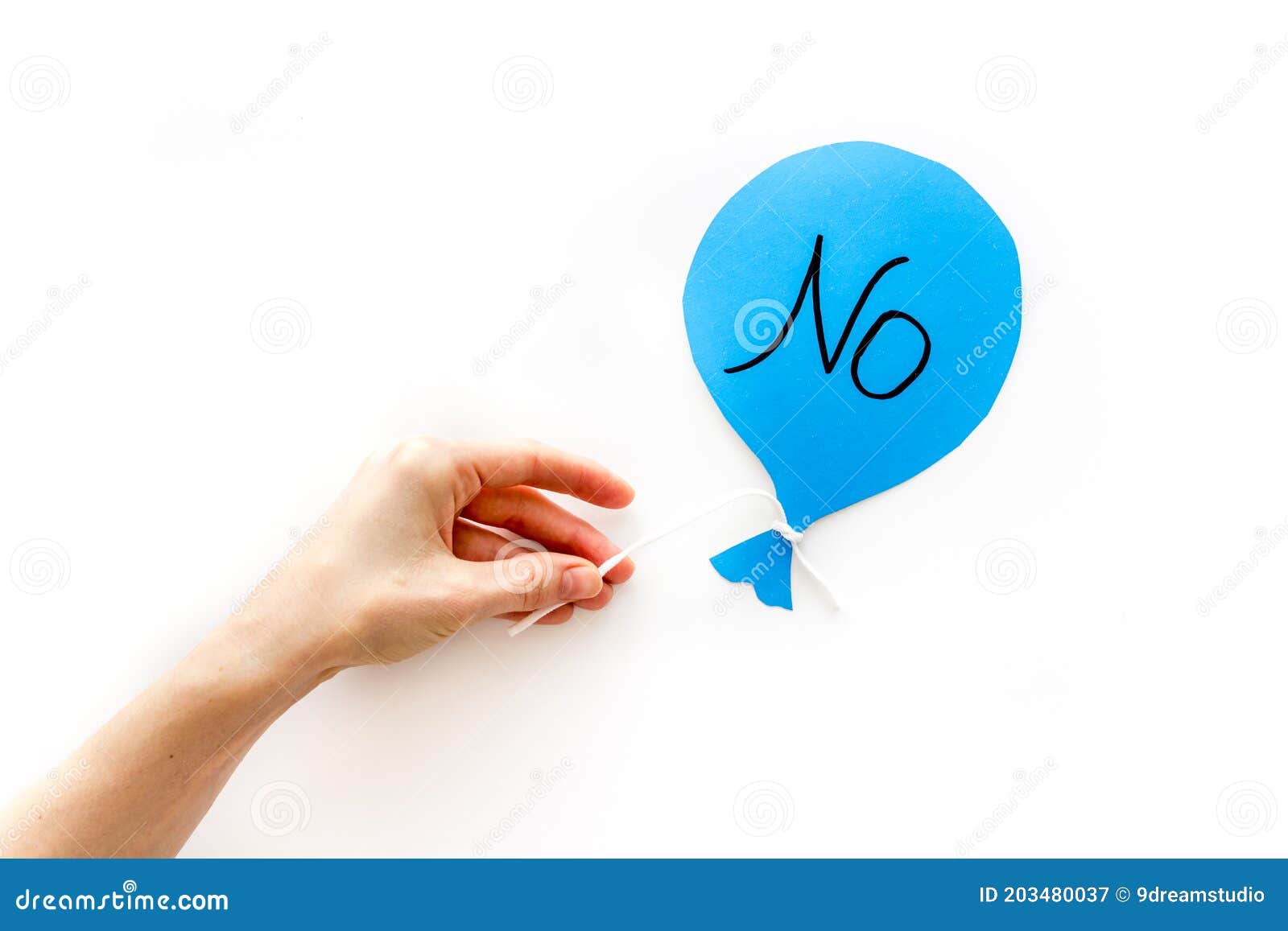 No Rejection - Decision Concept. Word No on Paper Banner, Top View ...