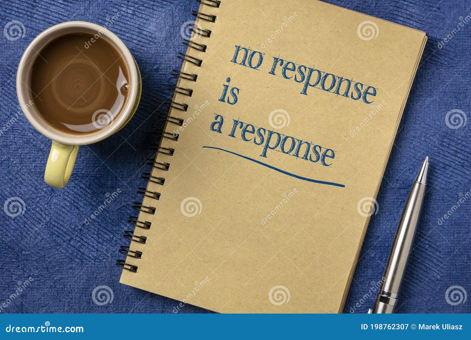 No Response is a Response Note Stock Image - Image of notebook, answer ...