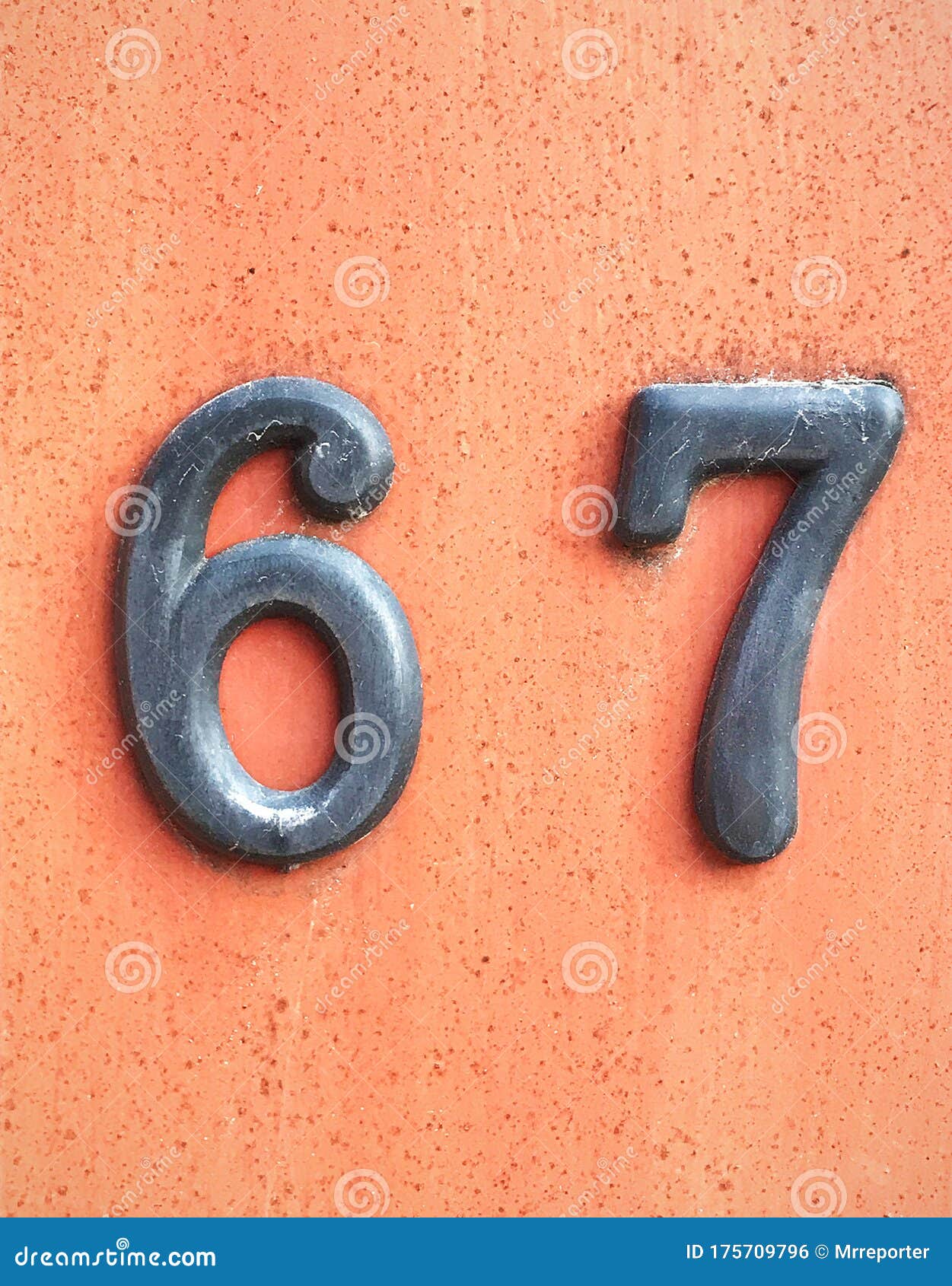 No 67 stock photo. Image of metal, outdoors, worn, glued - 175709796