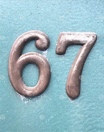 No 67 stock photo. Image of outdoors, number, blue, closeup - 175710074