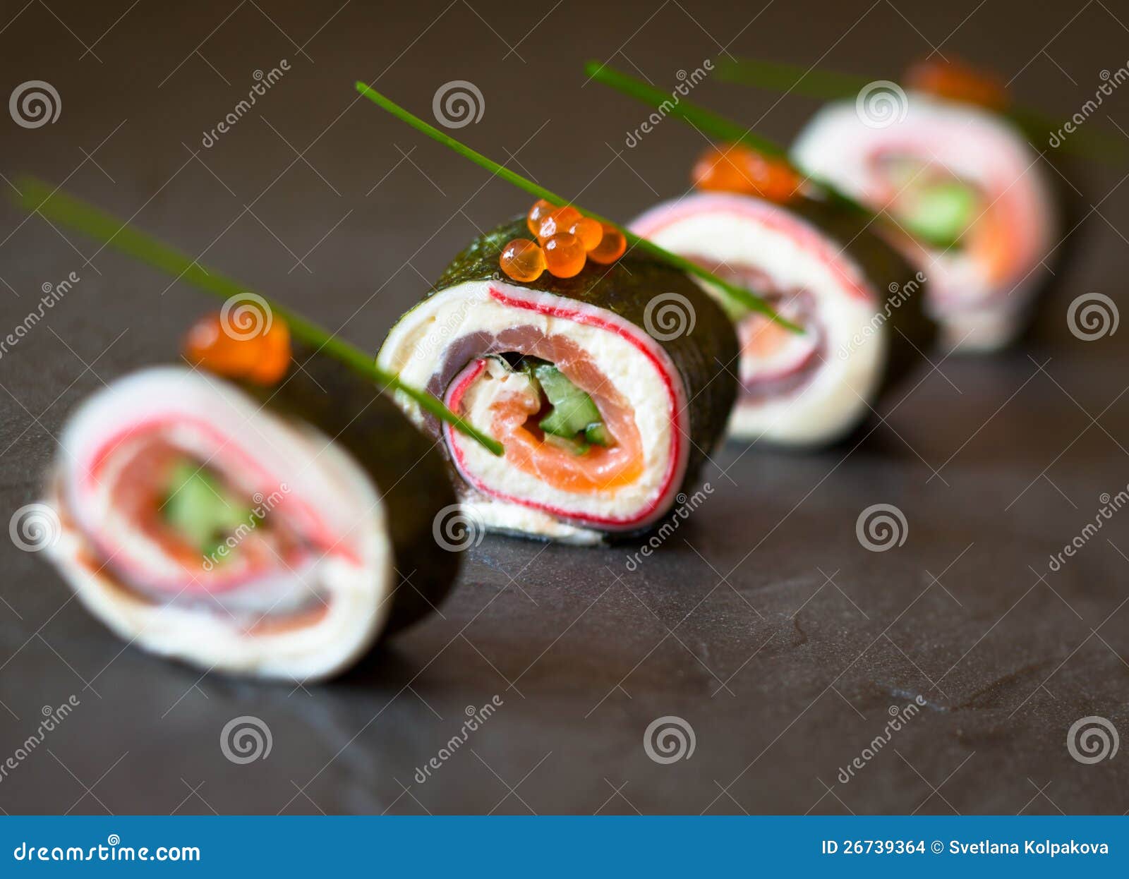 No-Rice Sushi Roll stock photo. Image of four, japan - 26739364