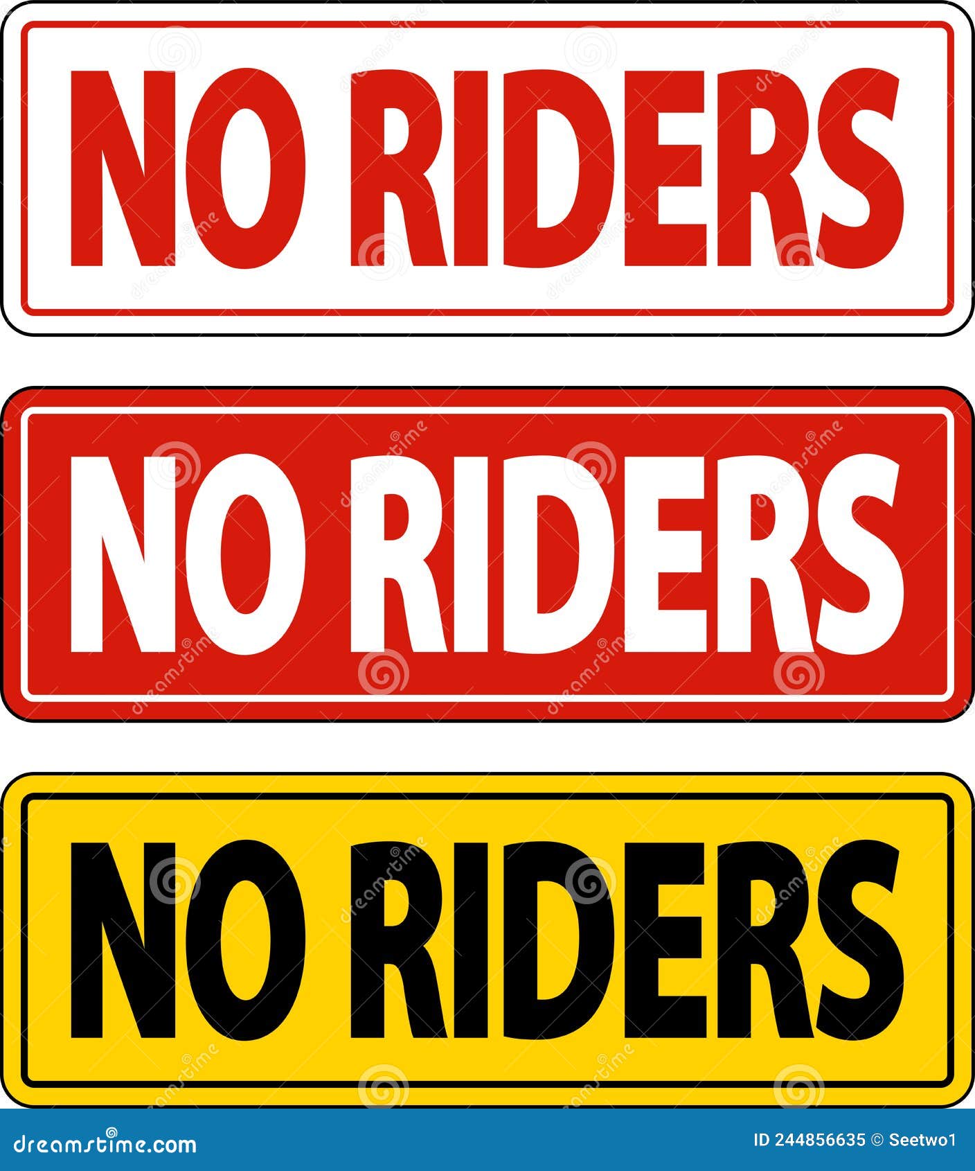 No Riders Label Sign on White Background Stock Vector - Illustration of ...