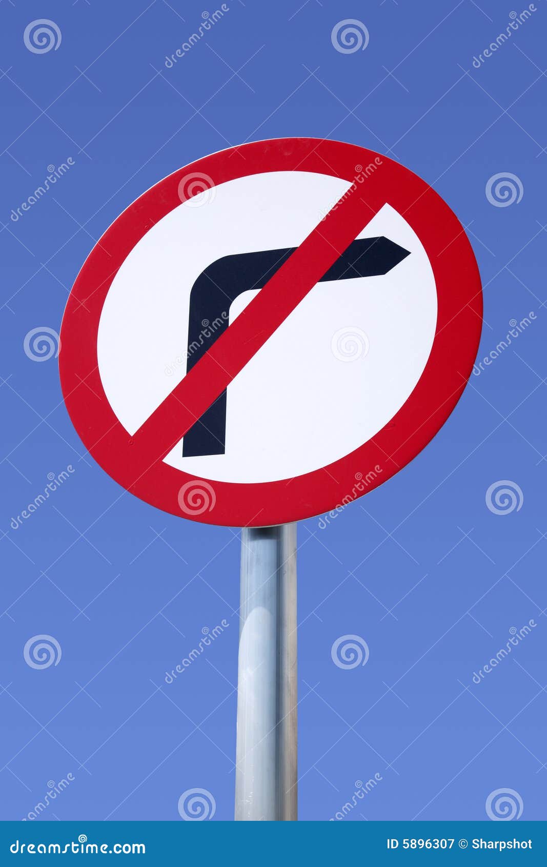 No right turn sign. stock image. Image of sign, warning - 5896307