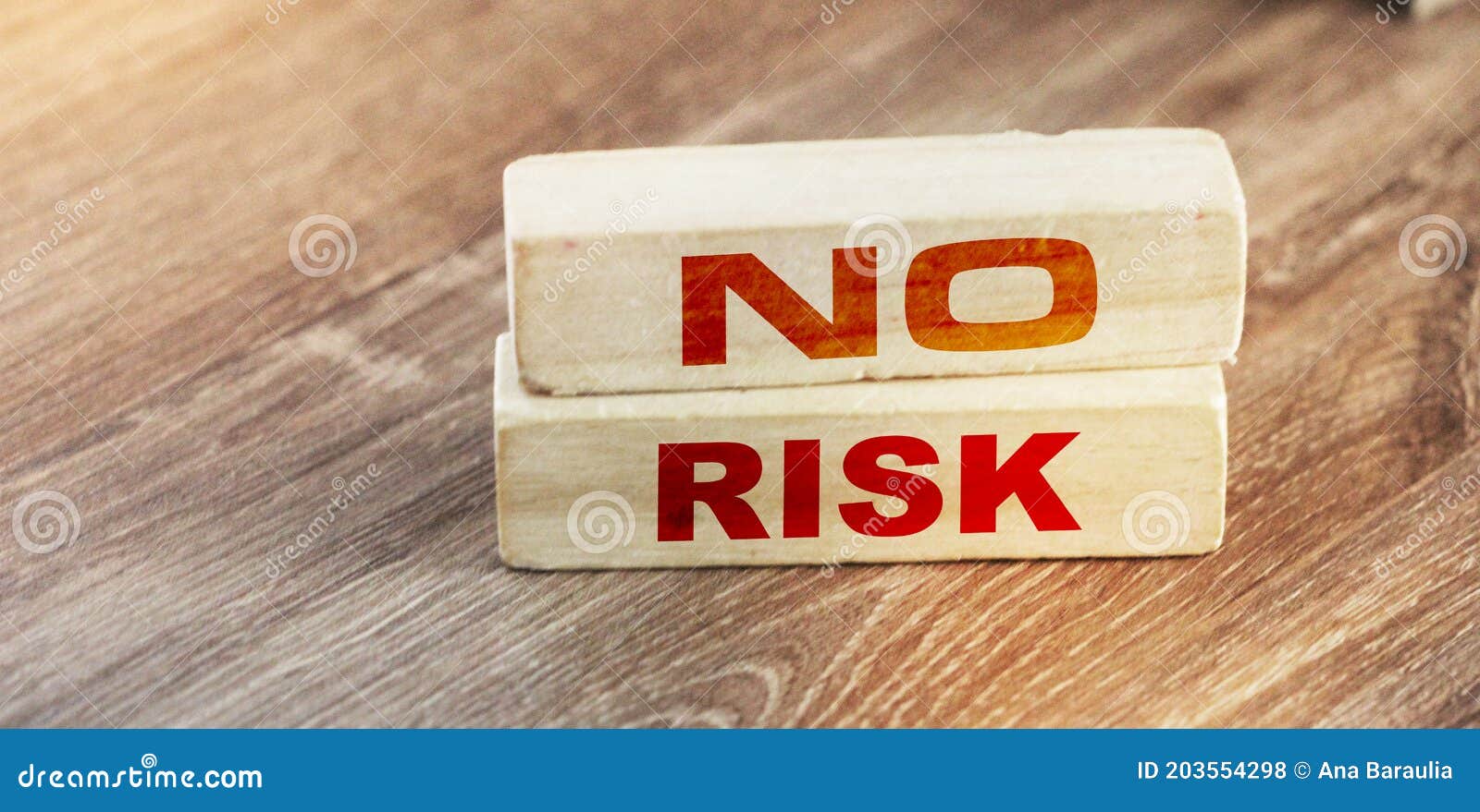 No Risk Words on Wooden Blocks on Wooden Table. Risk Management Concept ...