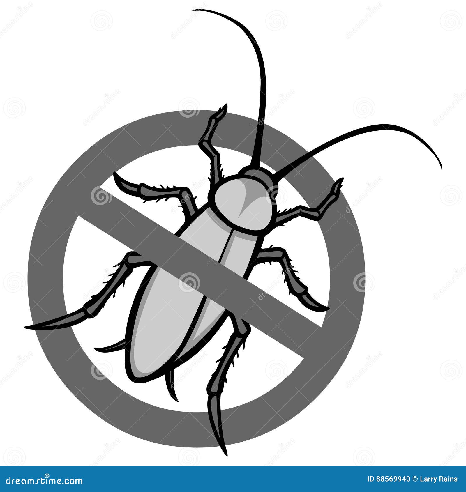 No Roach Sign stock vector. Illustration of biology, pest - 88569940