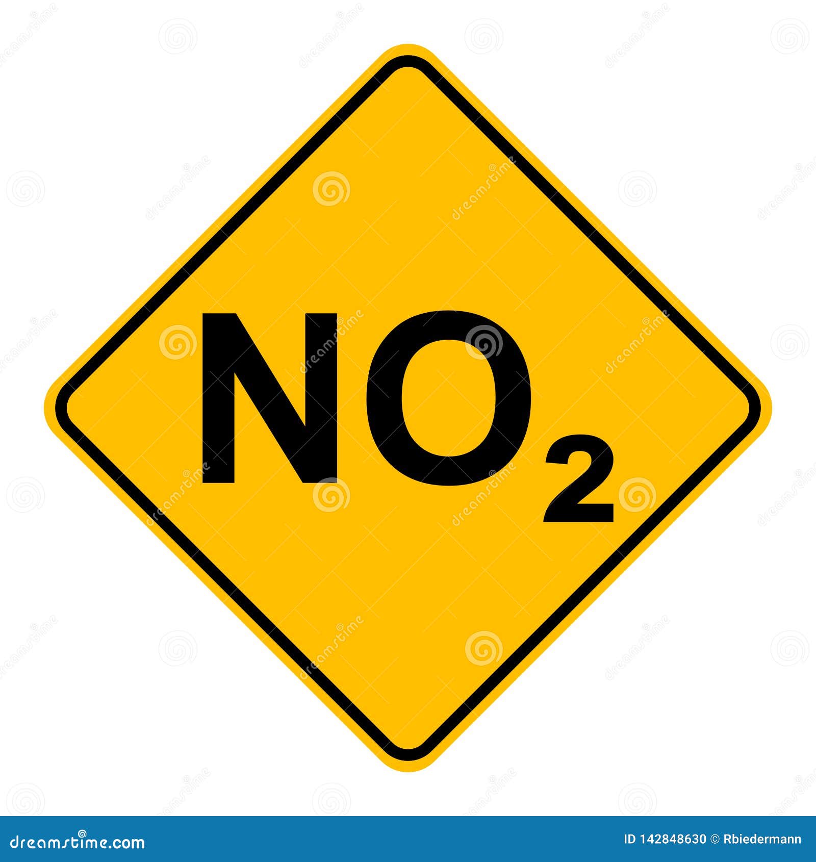 NO2 and road sign stock vector. Illustration of warning - 142848630