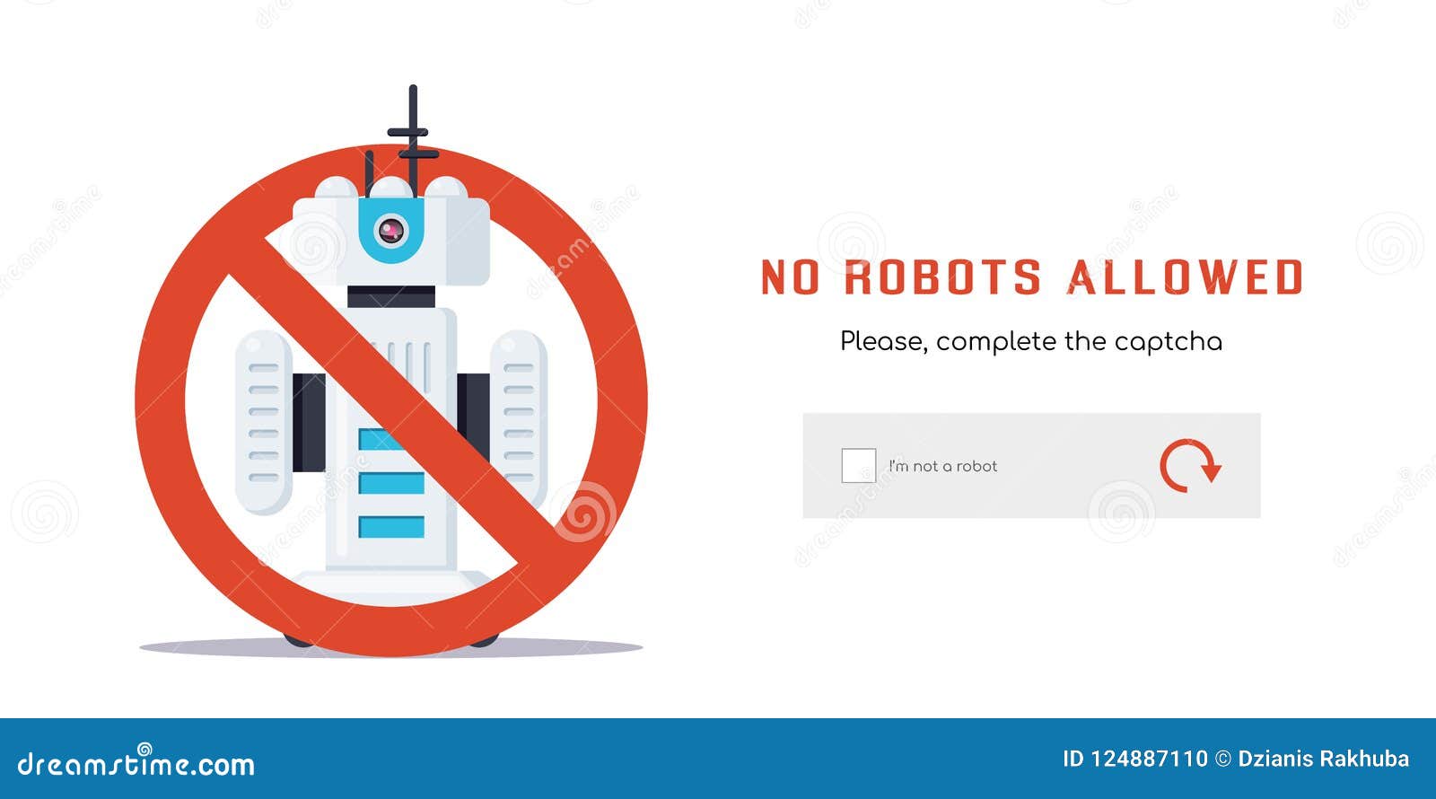 No robots allowed stock vector. Illustration of button - 124887110