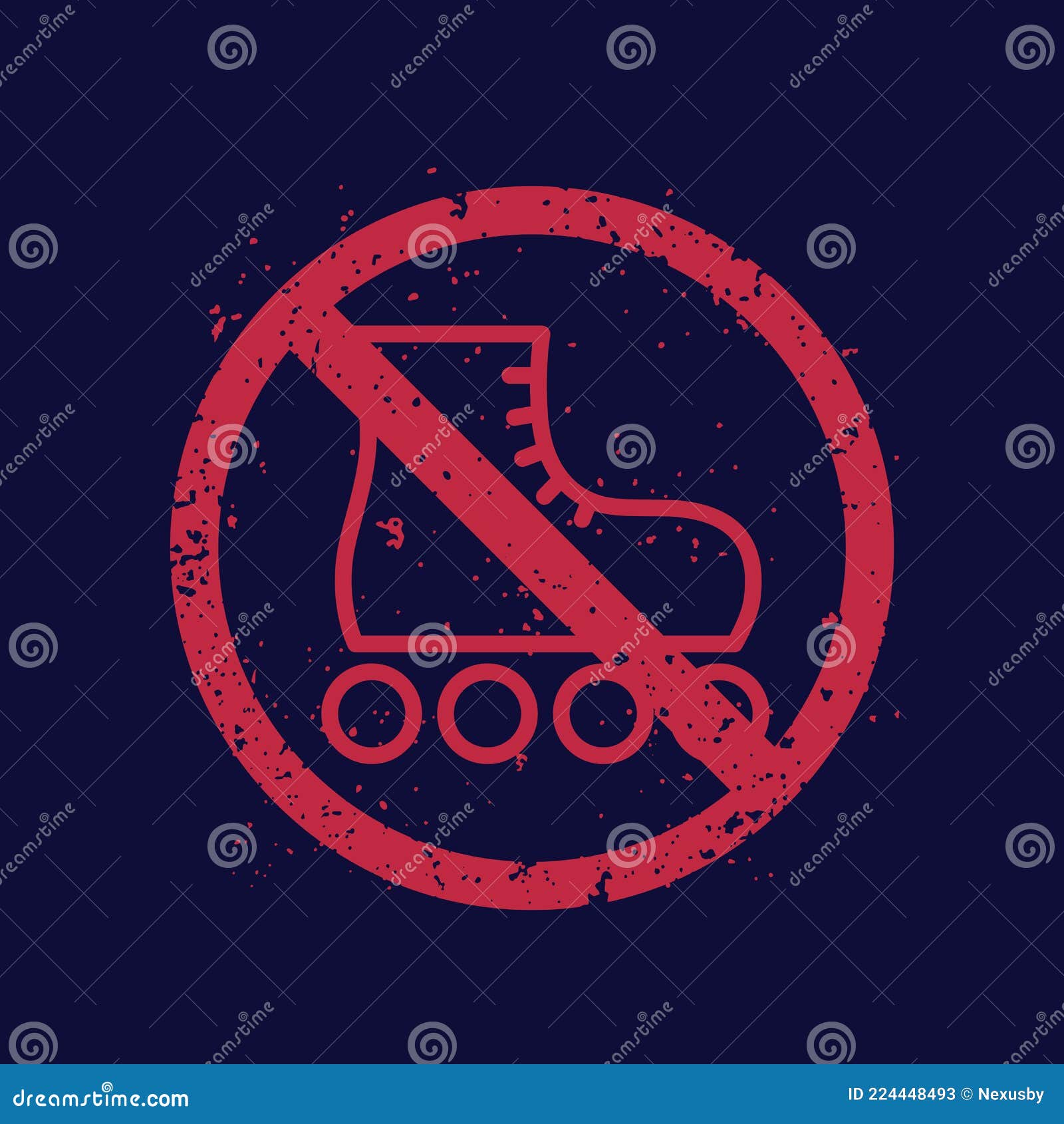 No Roller Skates Sign with Texture, Vector Stock Vector - Illustration ...