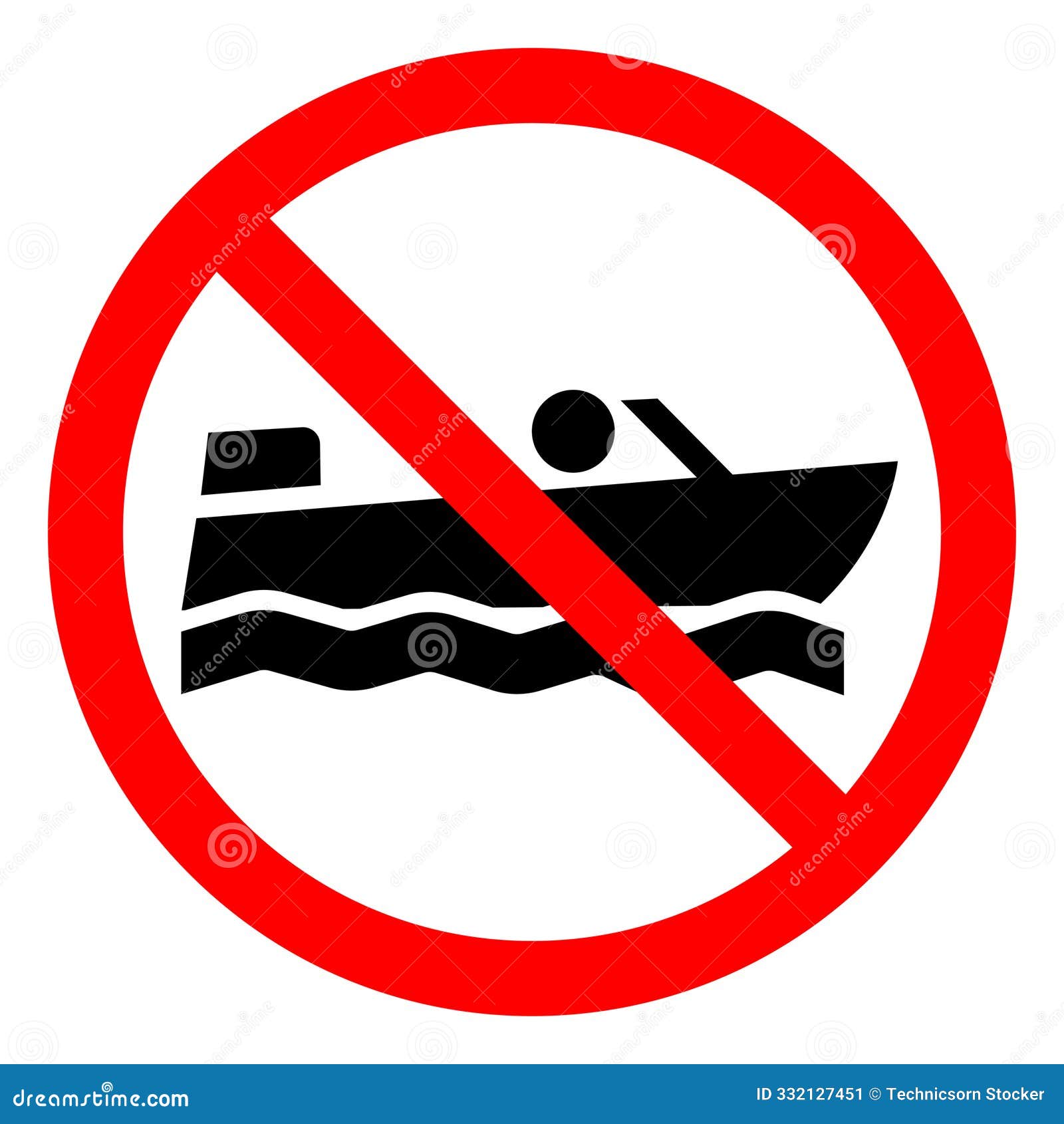 No Row Boating Symbol Sign, Vector Illustration, Isolate on White ...