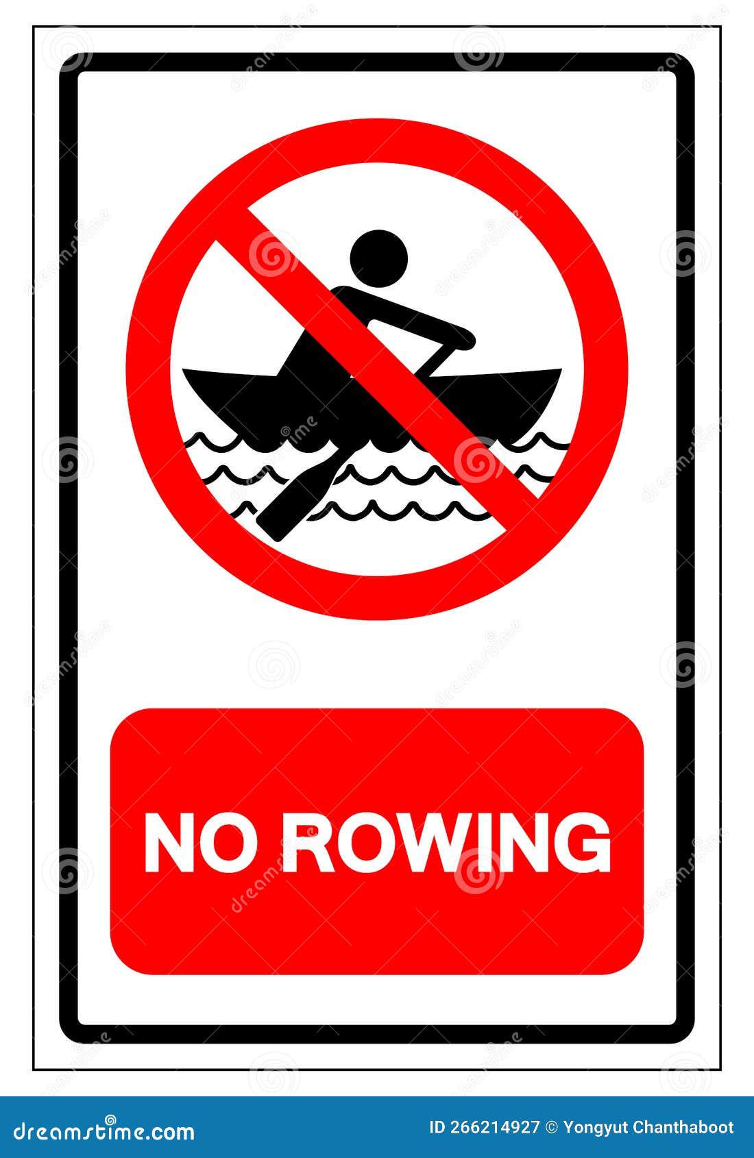 No Rowing Symbol Sign, Vector Illustration, Isolate on White Background ...