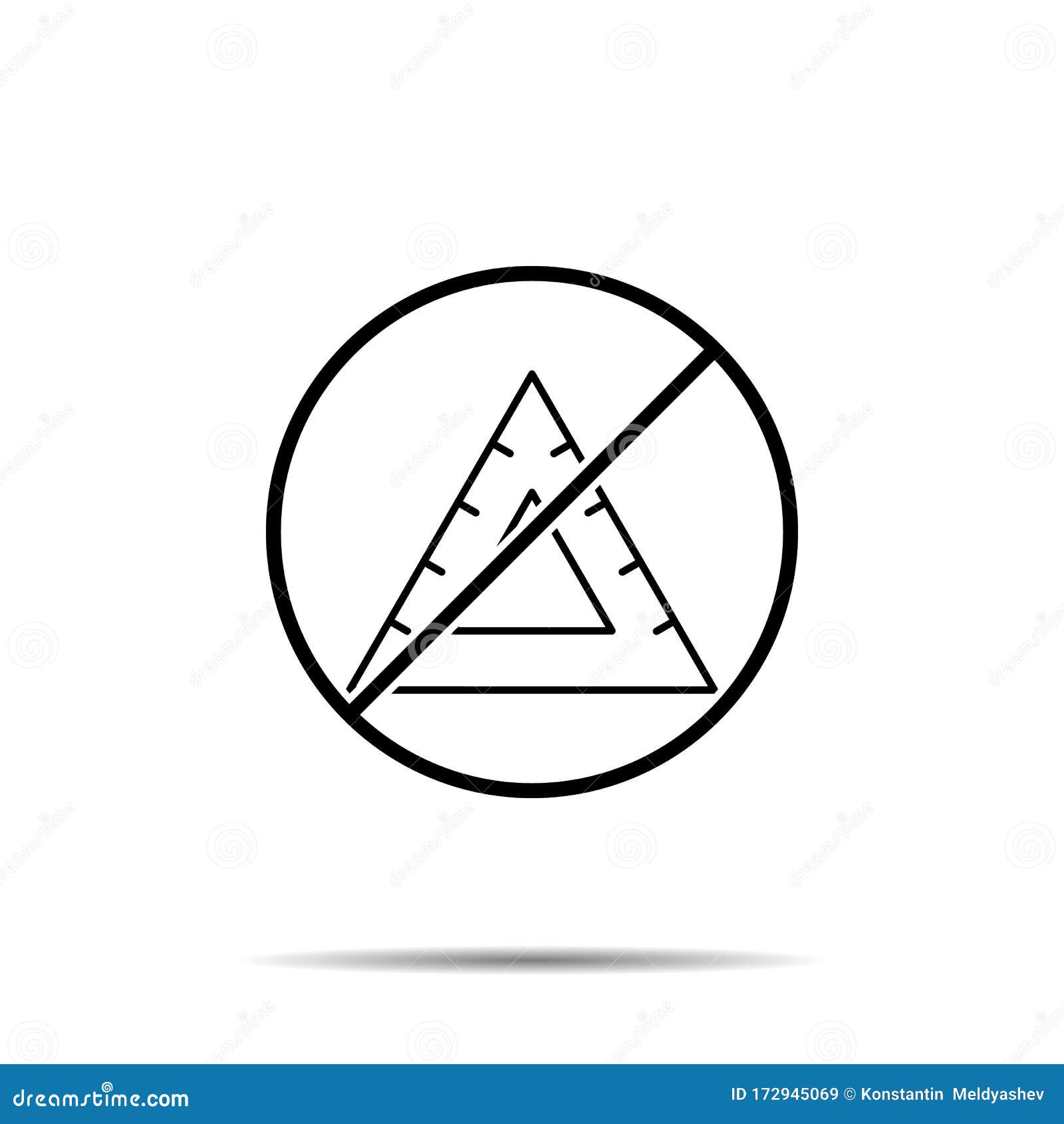 No Ruler, Triangle Icon. Simple Thin Line, Outline Vector of ...